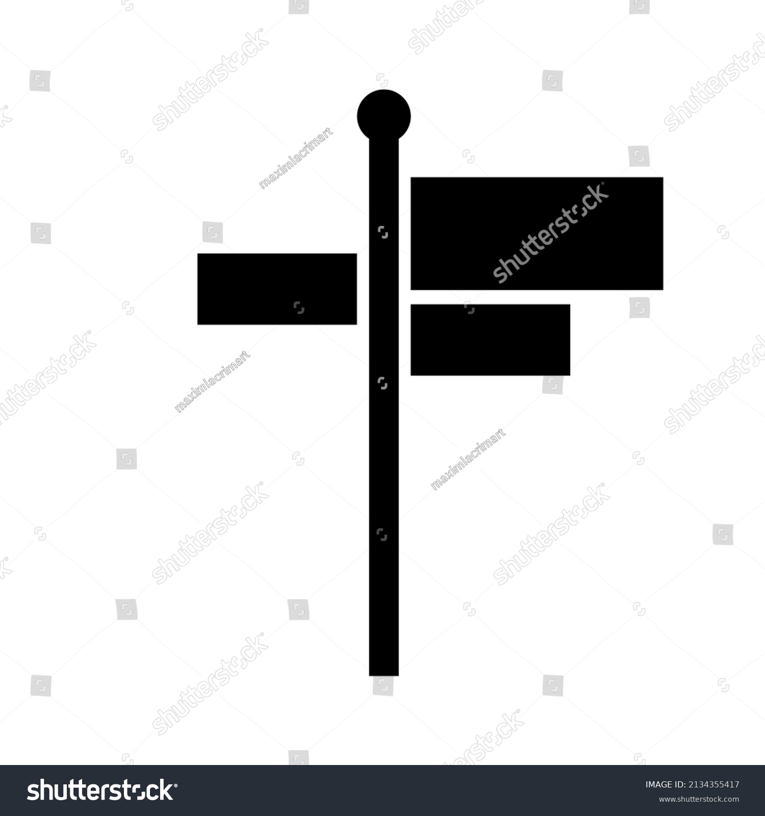 Road Sign Pointer Black Icon Vector Stock Vector (Royalty Free ...