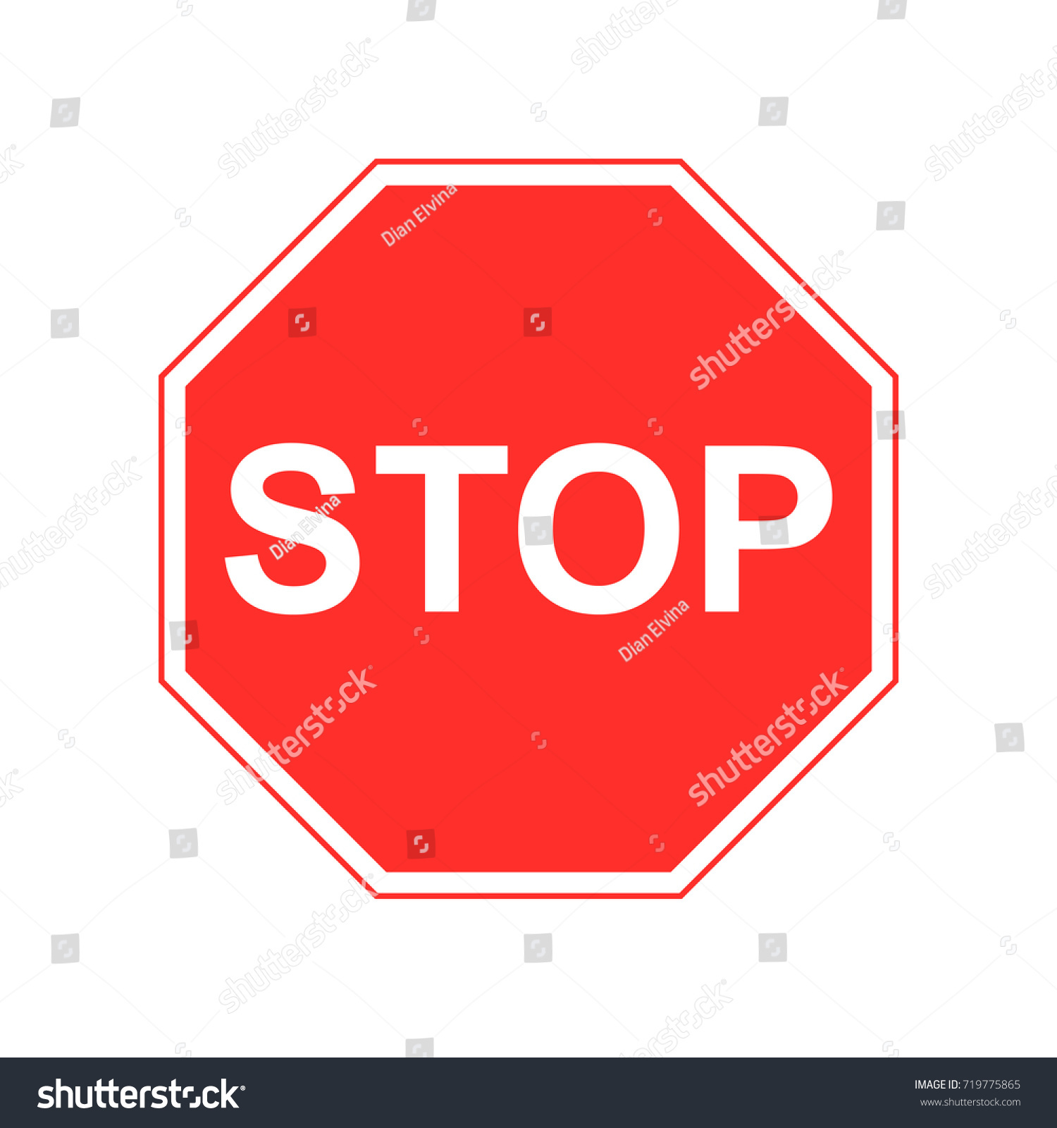 Road Sign Stop Sign Vector Stock Vector (Royalty Free) 719775865 ...
