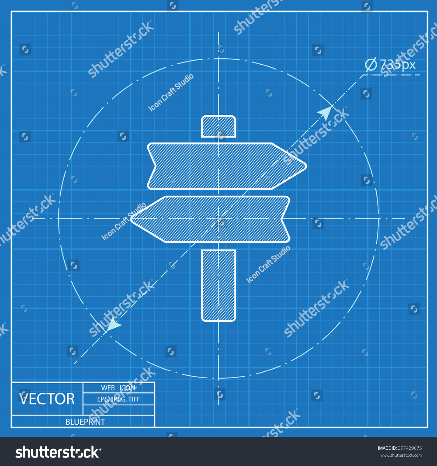 Road Sign Vector Blueprint Icon Stock Vector (Royalty Free) 397429675 ...