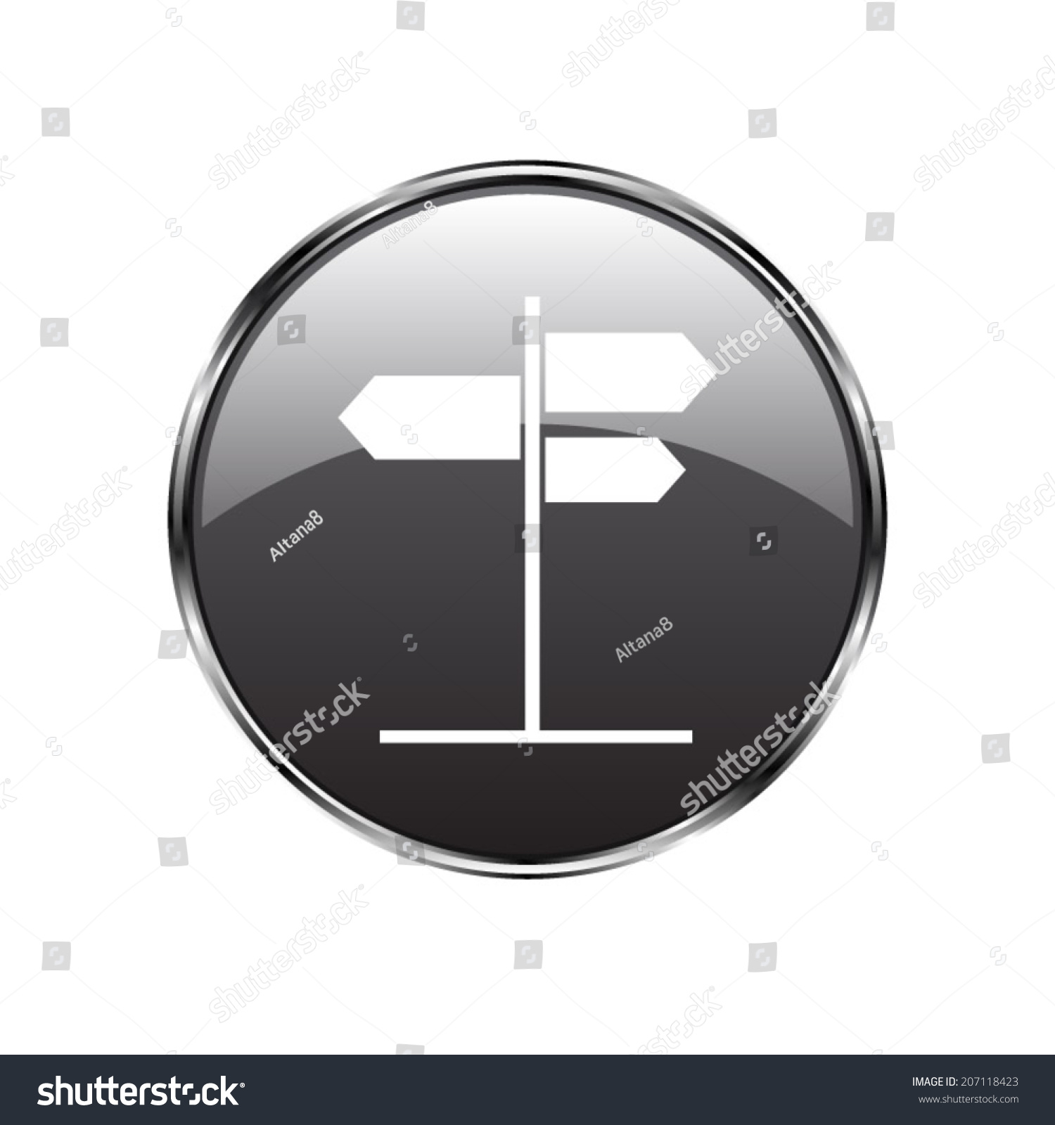 Road Sign Different Directions Icon Vector Stock Vector (Royalty Free ...