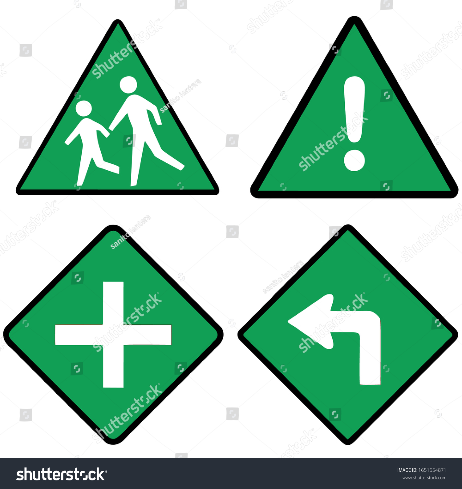 Road Signs Icon Collection Vector Stock Vector (Royalty Free) 1651554871