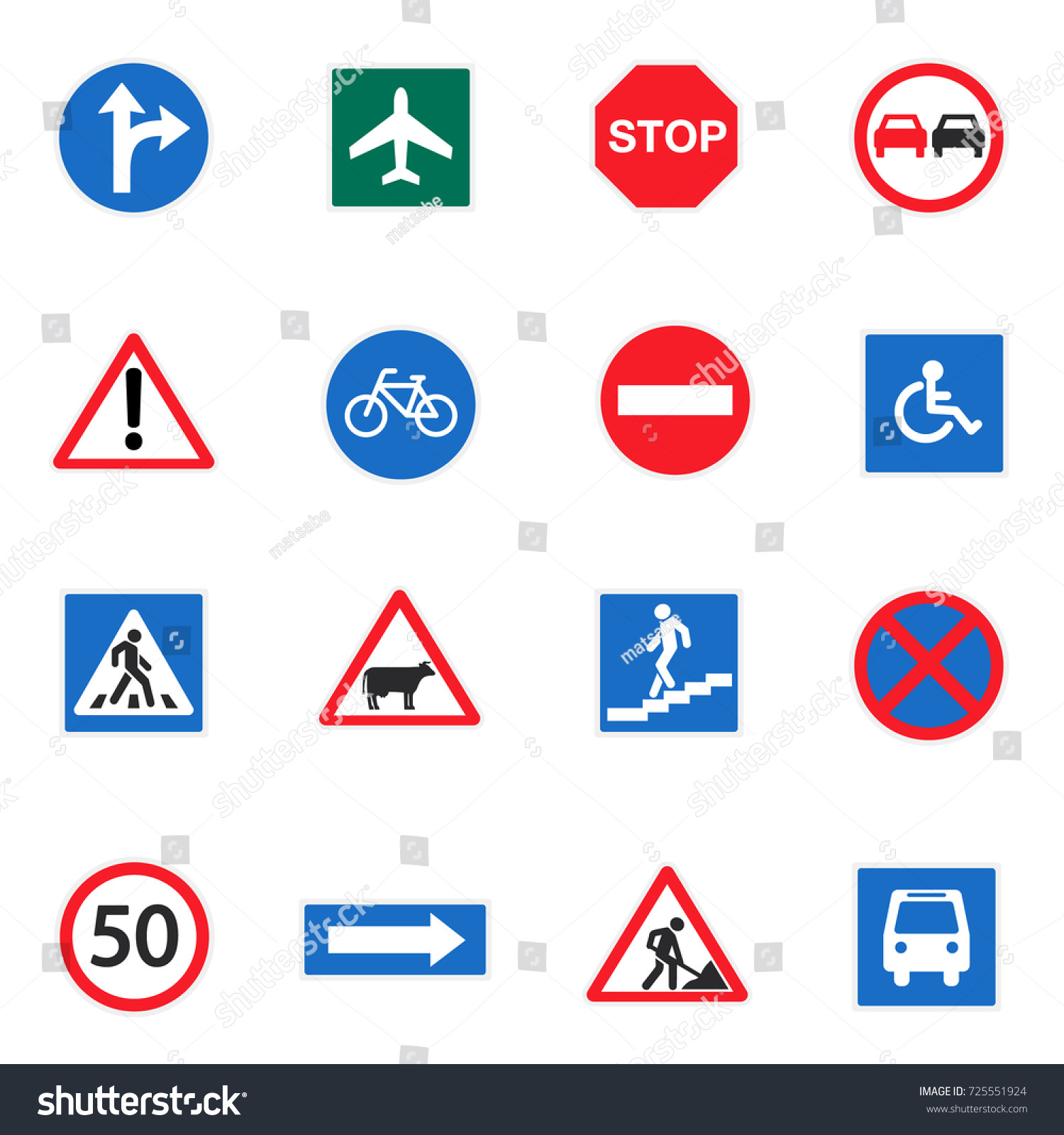 Road Signs Set Stock Vector (Royalty Free) 725551924 | Shutterstock