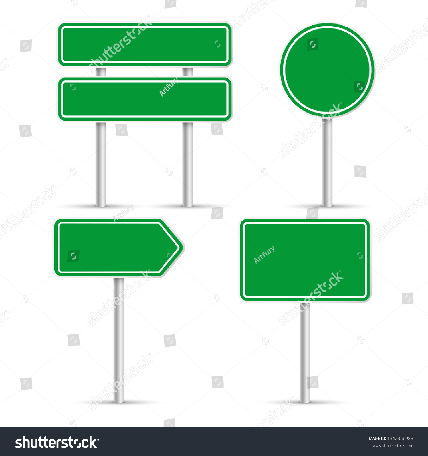 Road Signs Vector Illustration Stock Vector (Royalty Free) 1342356983