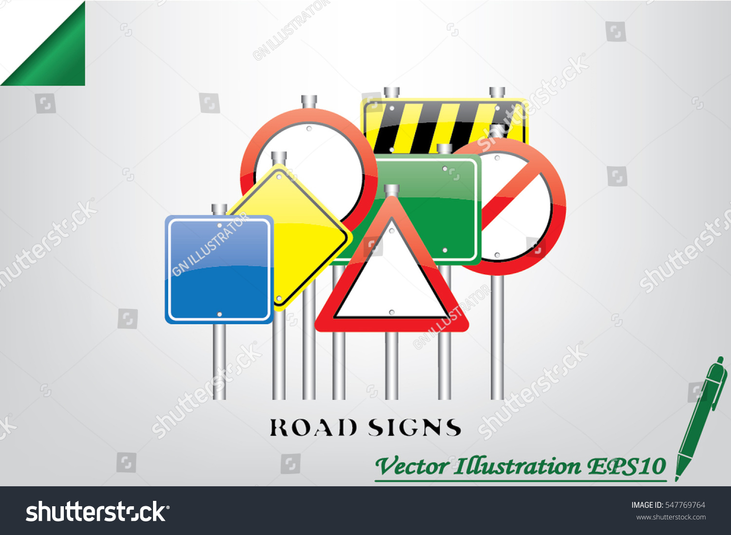 Road Signs Vector Illustration Stock Vector (Royalty Free) 547769764 ...