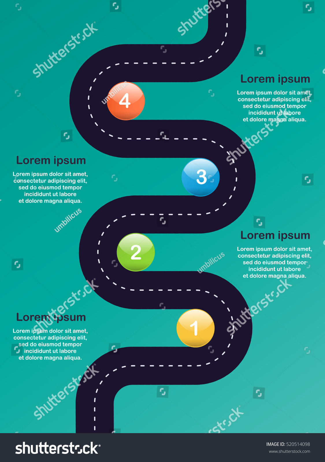 Road Step Diagram Template Vector Eps Stock Vector (Royalty Free ...