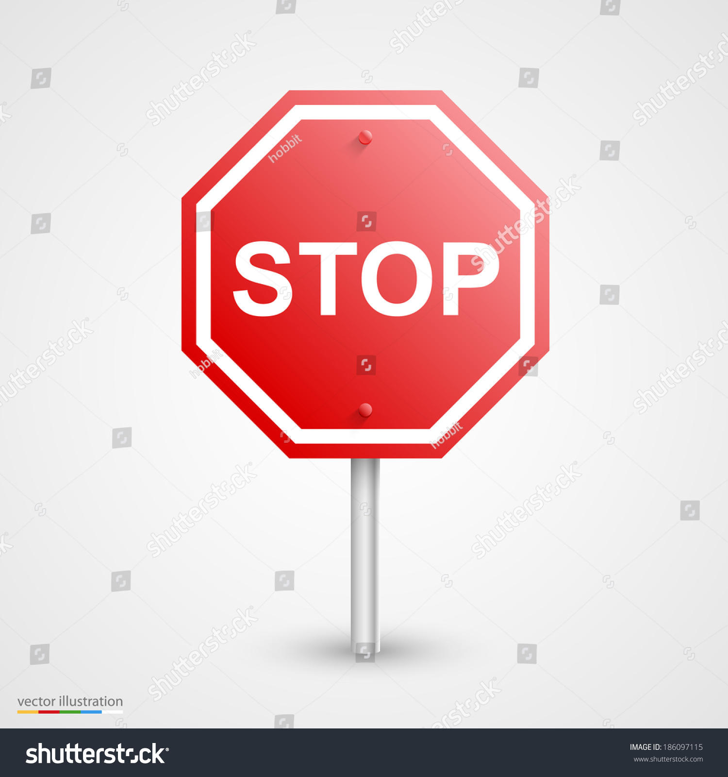 Road Stop Sign Template Design Element: vetor stock (livre de direitos ...
