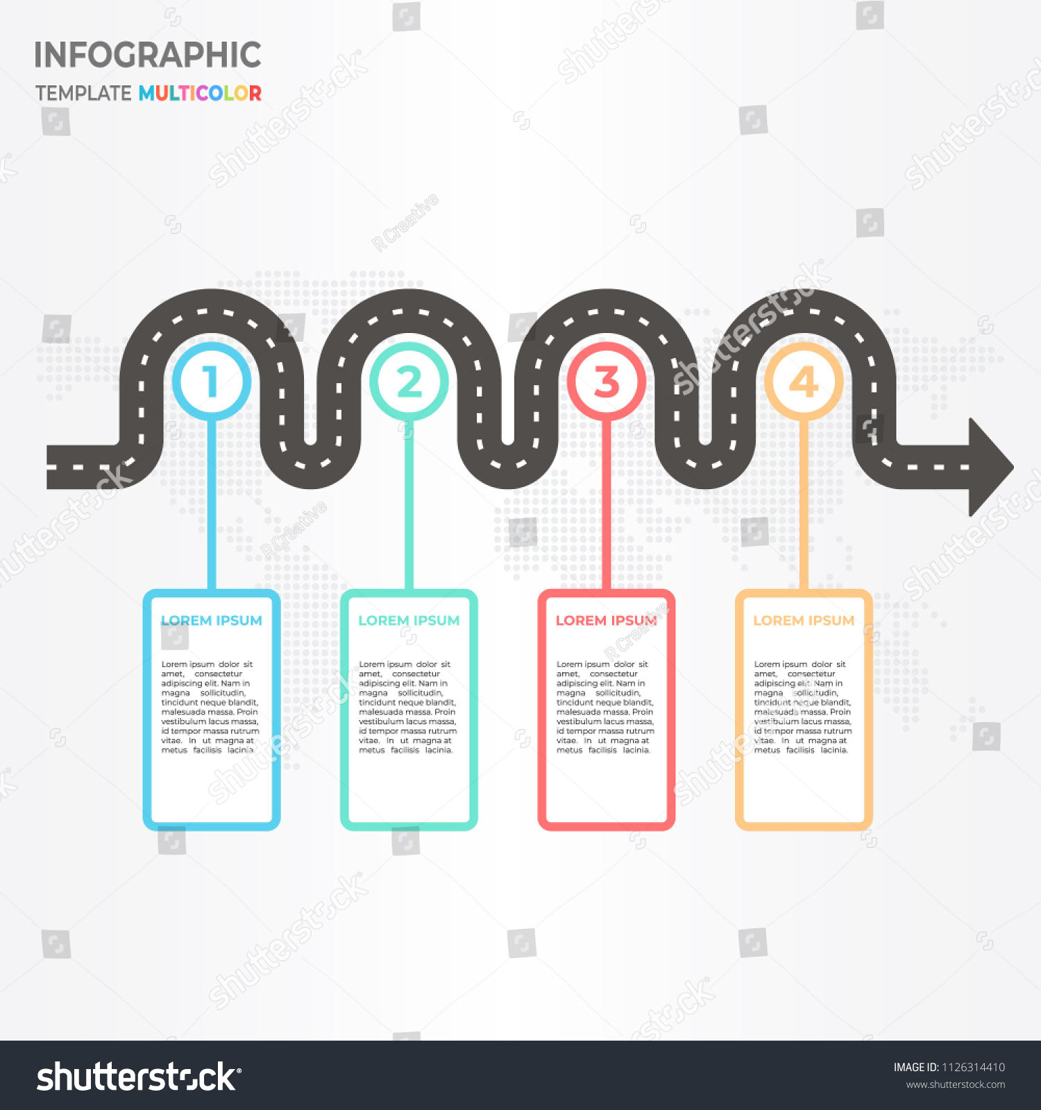 Road Timeline Infographic 4 Options Stock Vector (Royalty Free) 1126314410