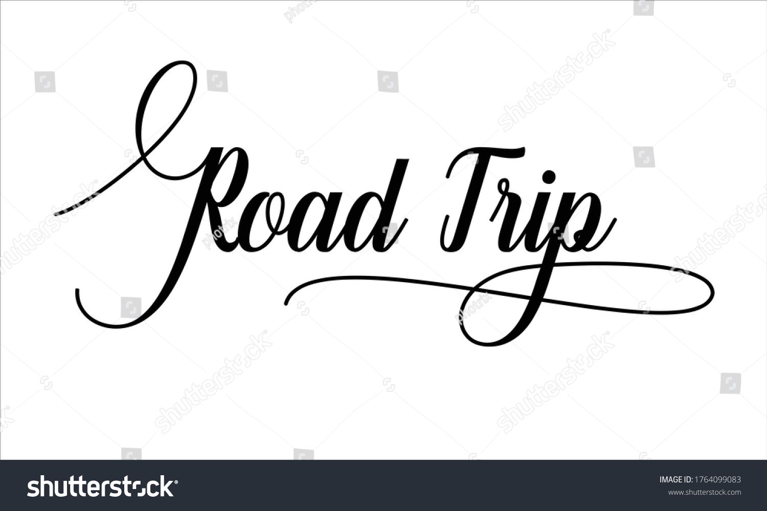 Road Trip Calligraphic Cursive Typographic Text Stock Vector (Royalty ...