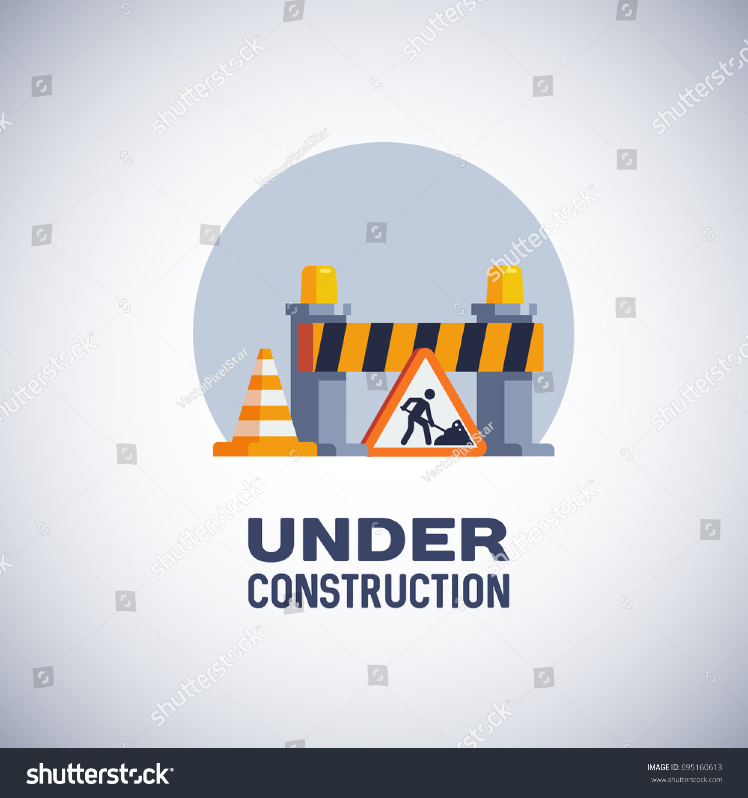 Road Under Construction Logo Vector Illustration Stock Vector (Royalty ...