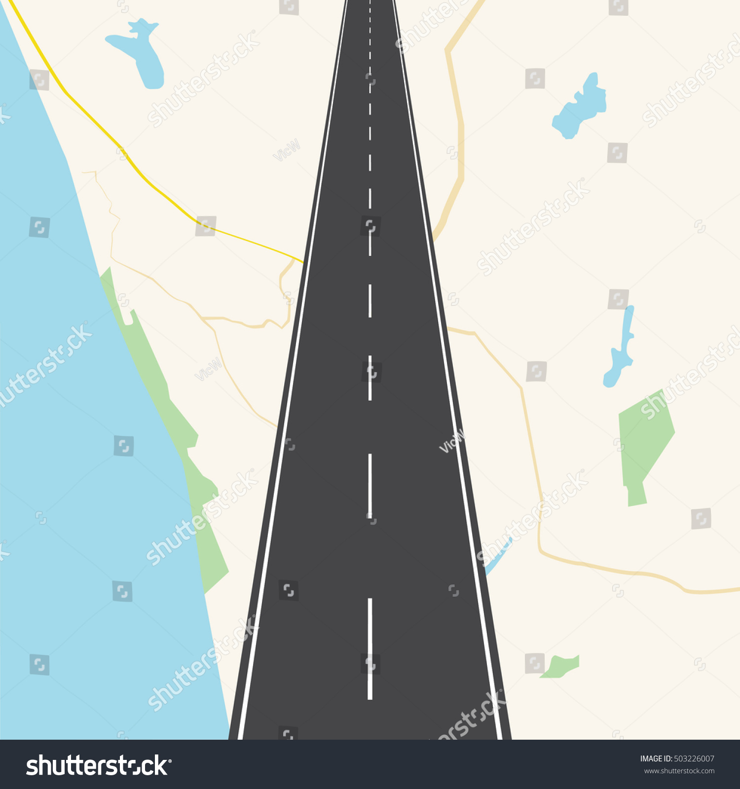 Road Vector Concept Straight Gps Map: vector de stock (libre de ...