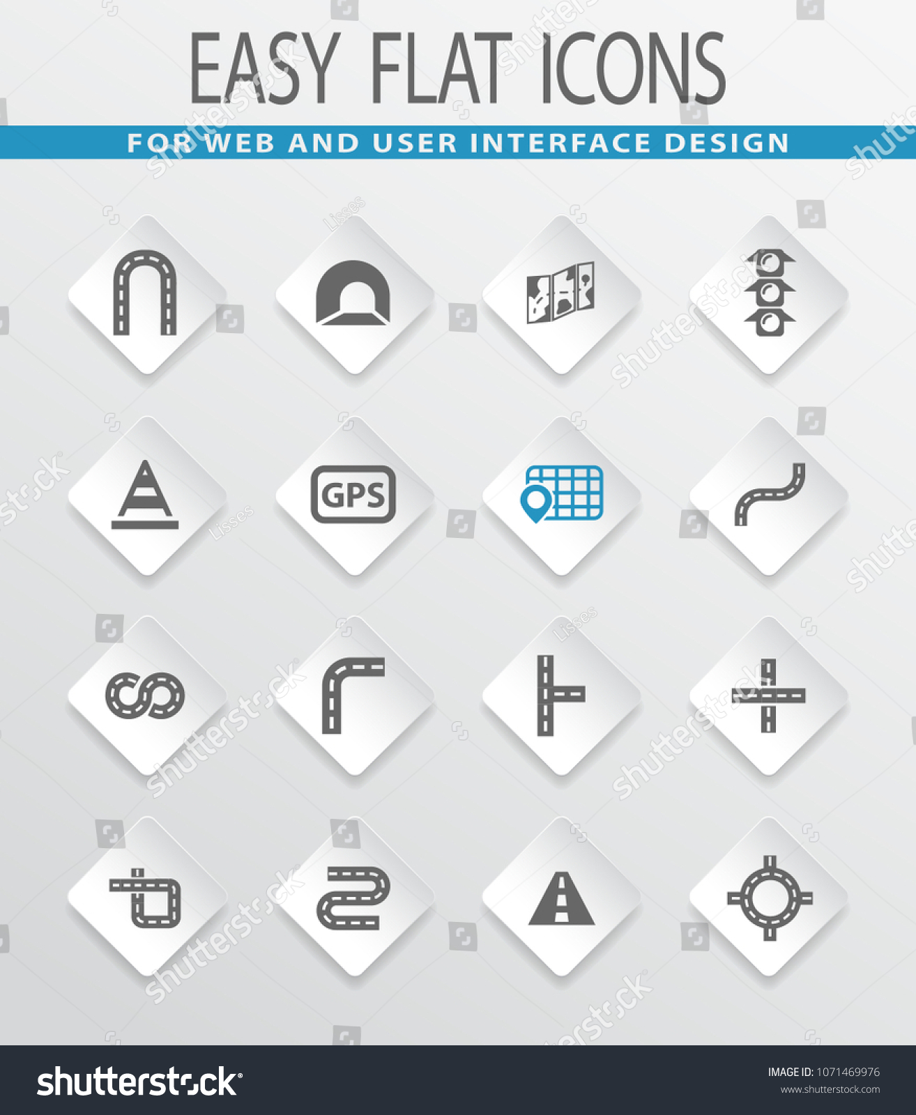 Road Vector Icons User Interface Design Stock Vector (Royalty Free ...