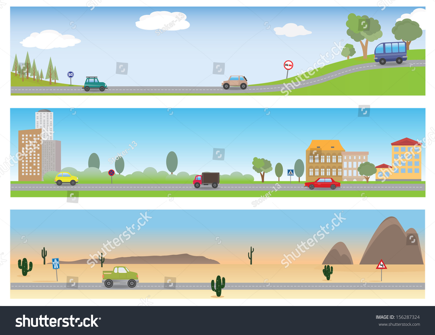 Road Vector Set You Design Stock Vector 156287324 - Shutterstock