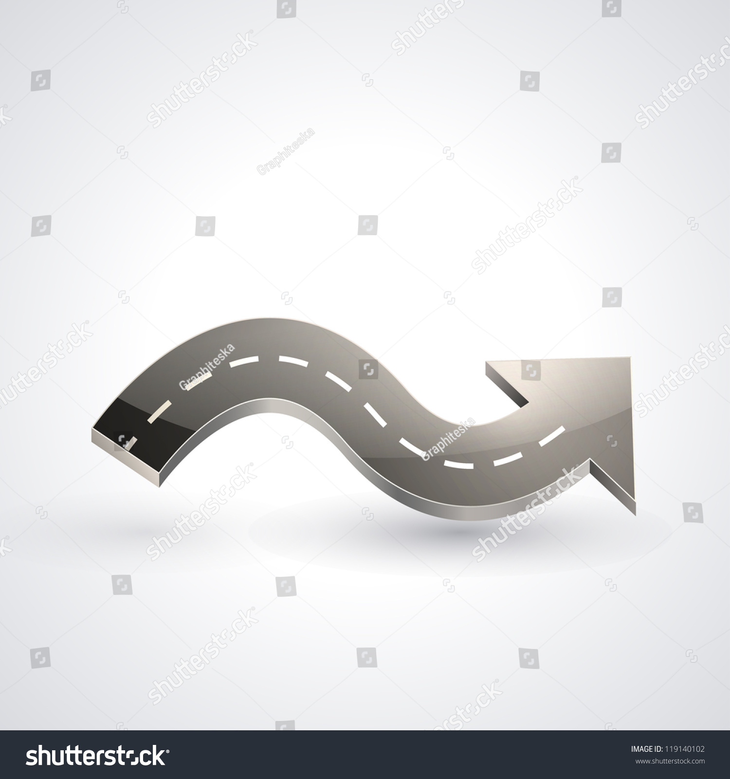 Road Wave Arrow Vector Sign: เวกเตอร์สต็อก (ปลอดค่าลิขสิทธิ์) 119140102 ...