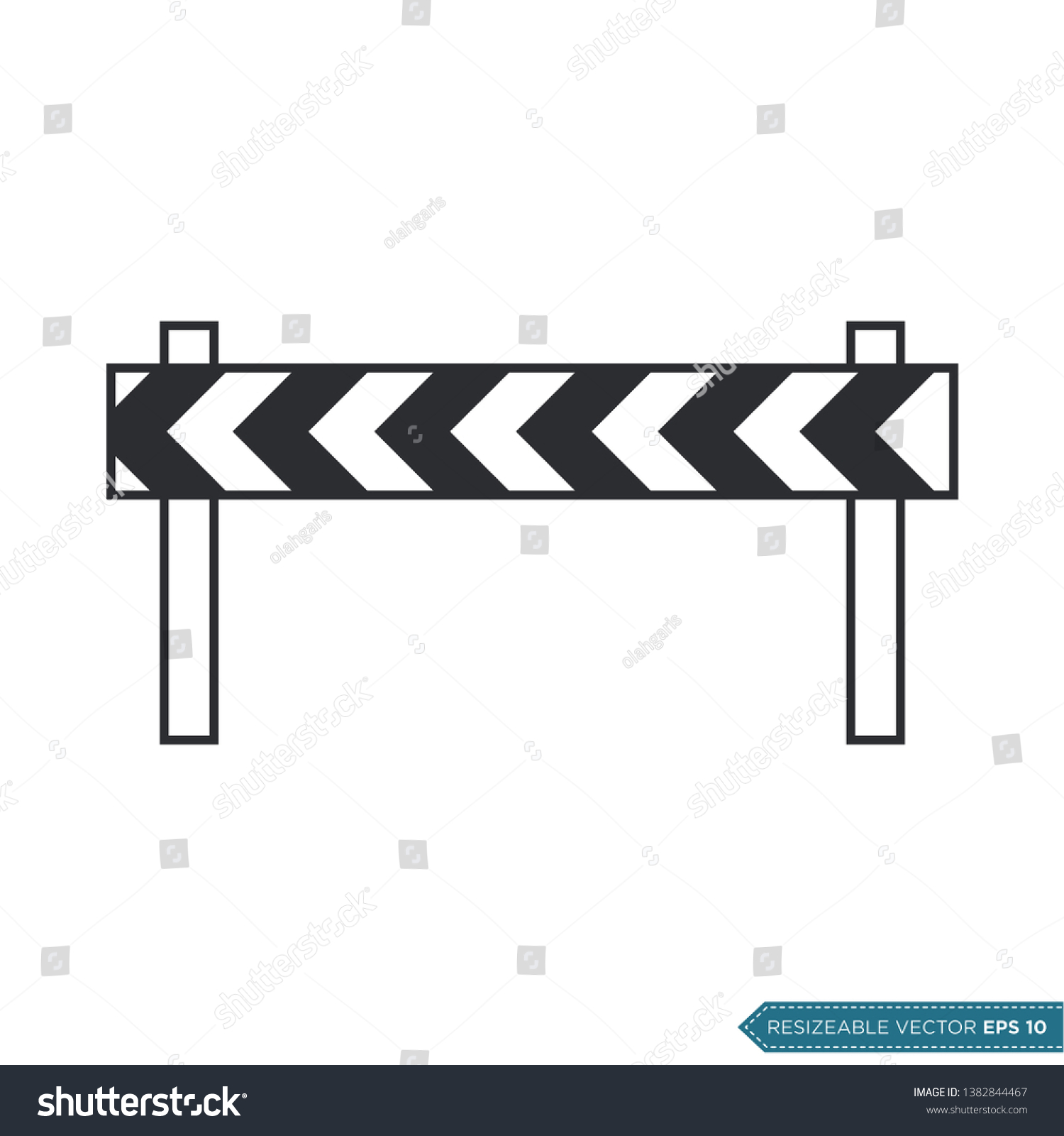 Roadblock Barrier Icon Vector Template Stock Vector (Royalty Free ...