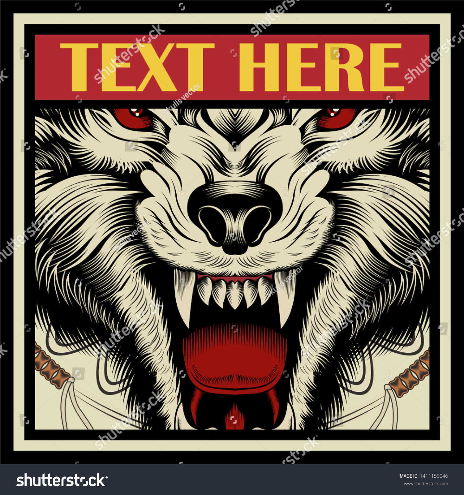 Roar Angry Wolf Hand Drawing Vector: Stock-Vektorgrafik (Lizenzfrei ...