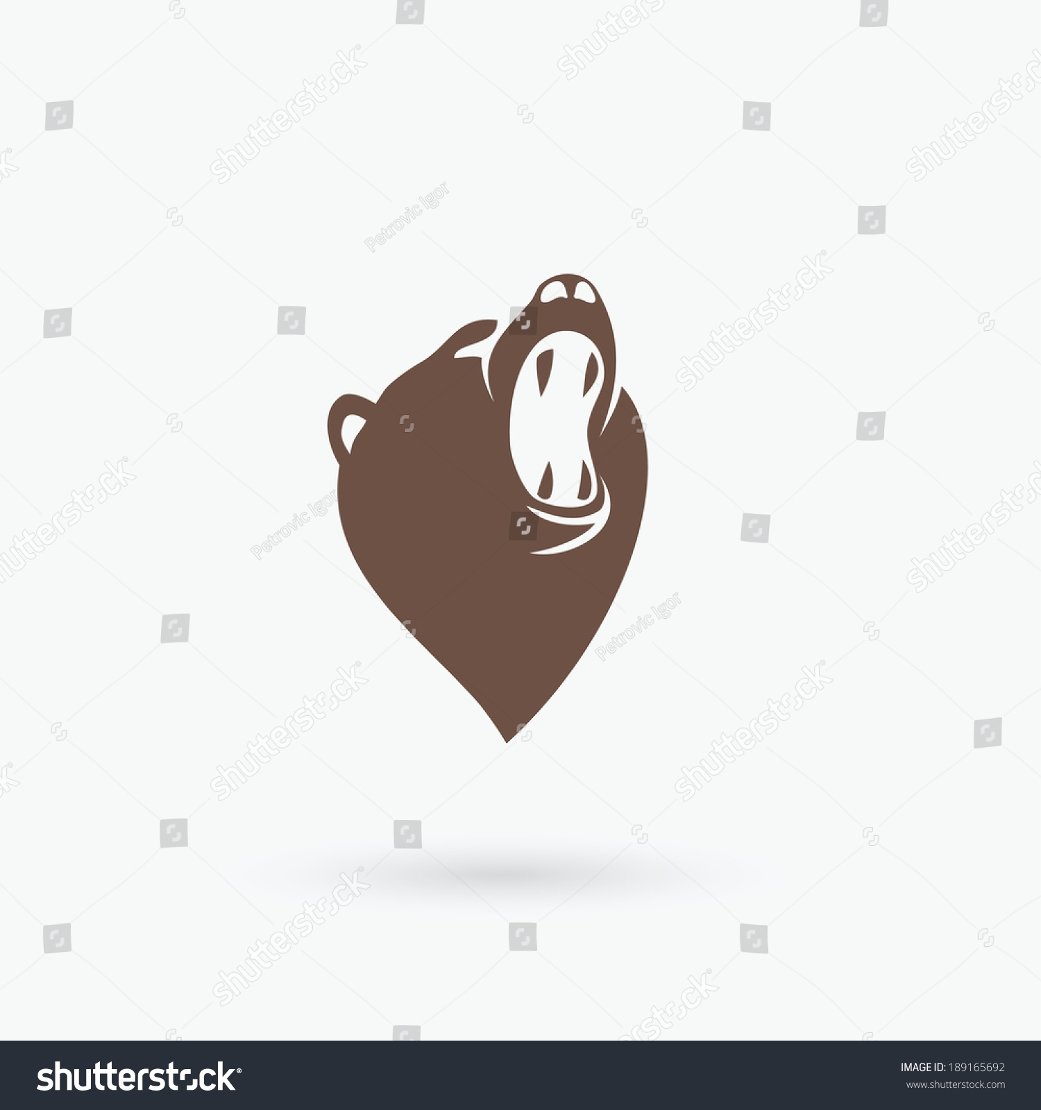 Roaring Bear Head Vector Illustration Stock Vector (Royalty Free) 189165692