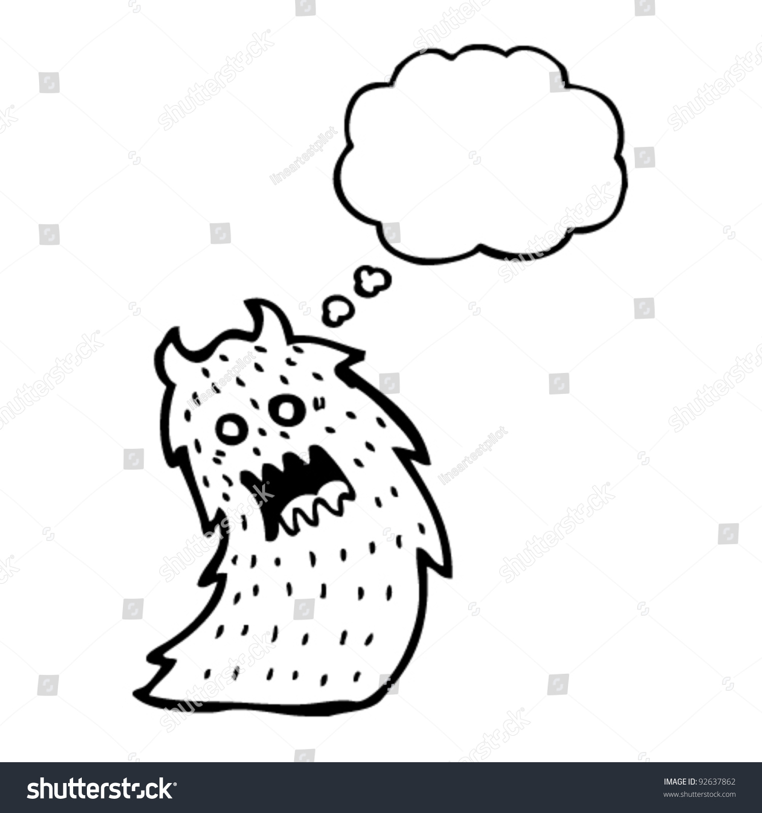 Roaring Cartoon Monster Stock Vector (Royalty Free) 92637862 | Shutterstock
