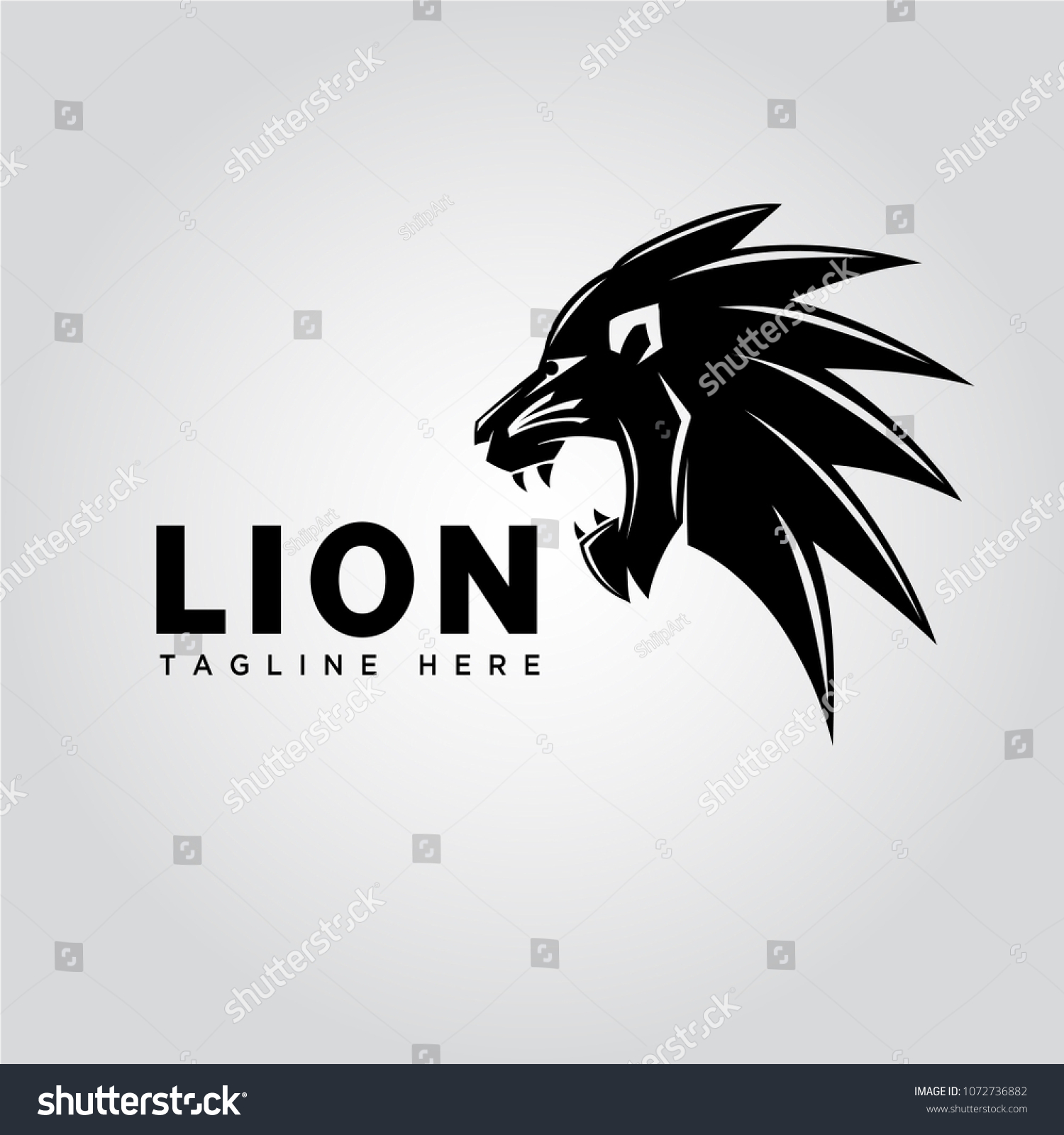 Roaring Lion Head Logo Stock Vector (Royalty Free) 1072736882 ...