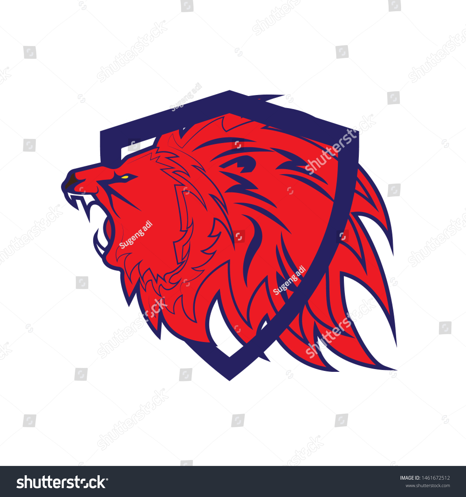 Roaring Lion Head Logo Vector Template Stock Vector (Royalty Free ...