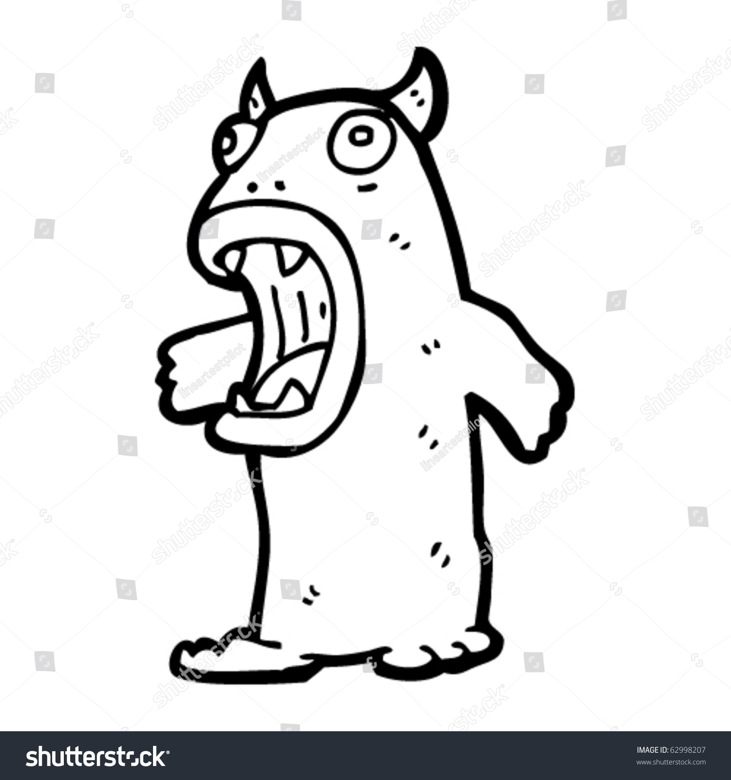 Roaring Monster Cartoon Stock Vector (Royalty Free) 62998207