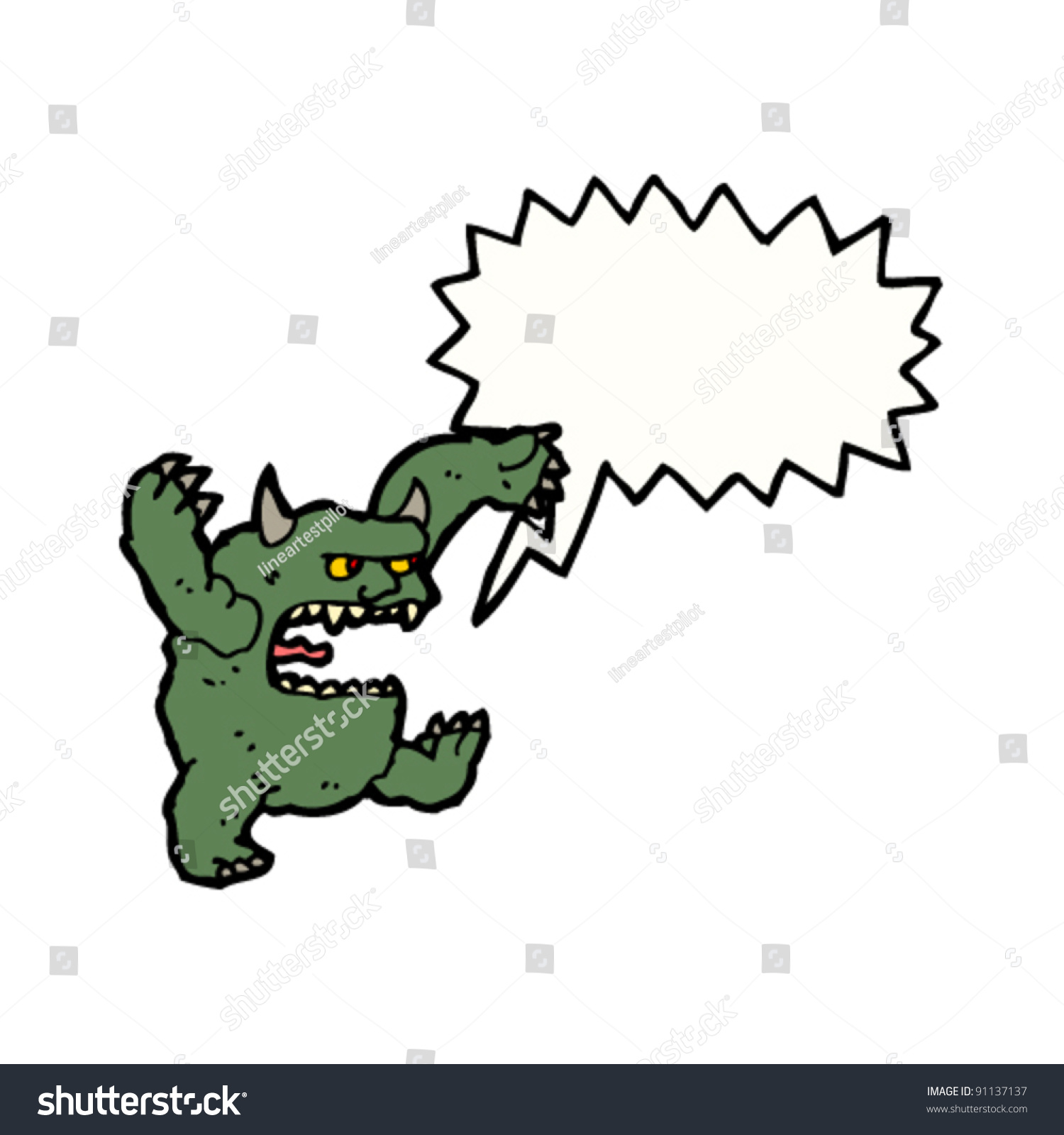 Roaring Monster Cartoon Stock Vector (Royalty Free) 91137137 | Shutterstock