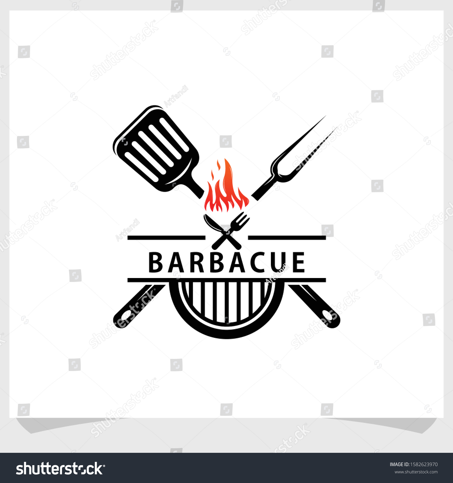 Roast Tool Logo Design Concept Restaurant Stock Vector (Royalty Free ...