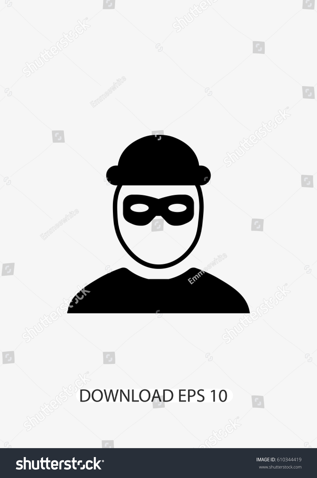 Icono de Robber, vector: vector de stock (libre de regalías) 610344419 ...