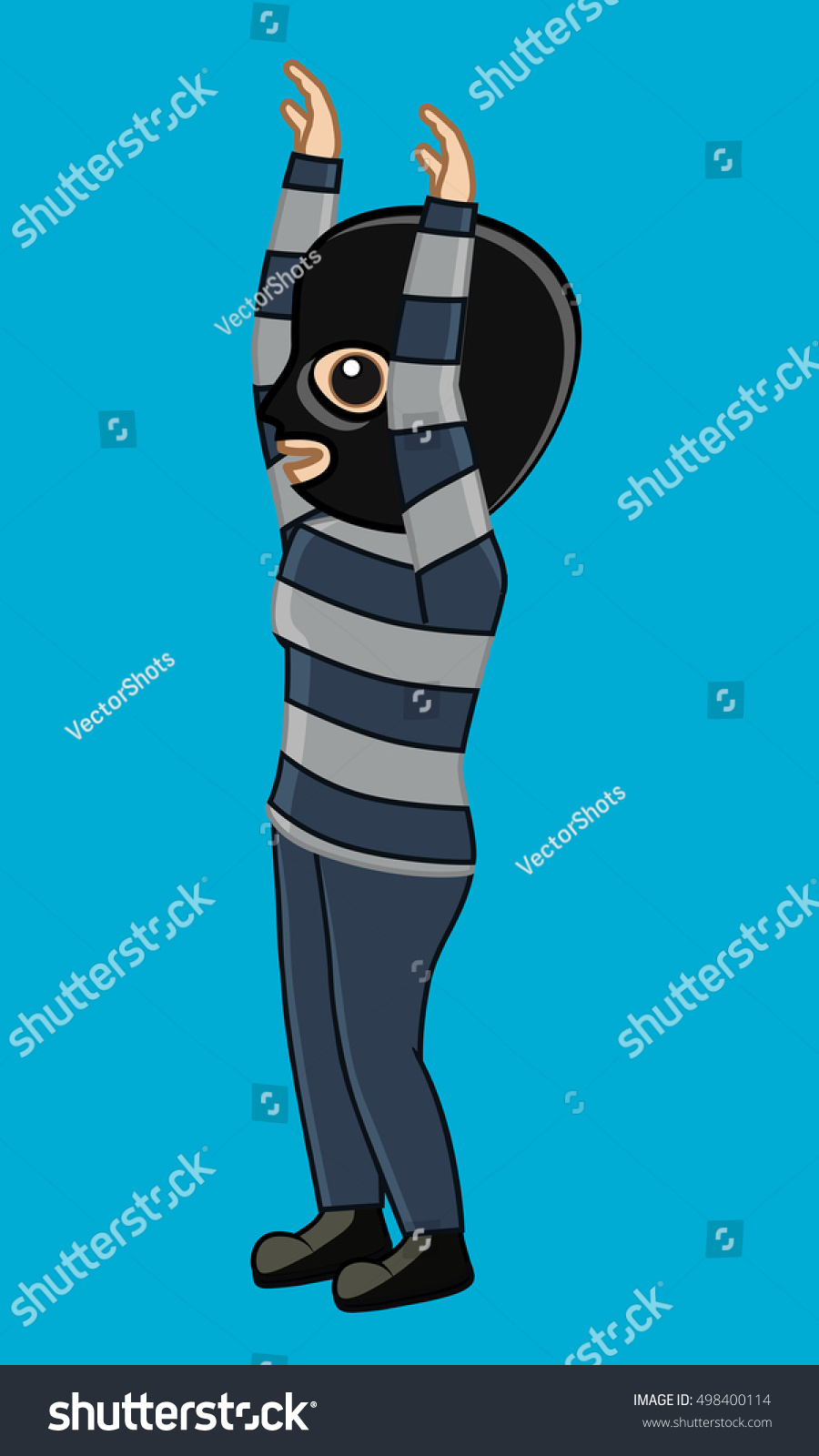 Robber Handsup Position Stock Vector (Royalty Free) 498400114 ...