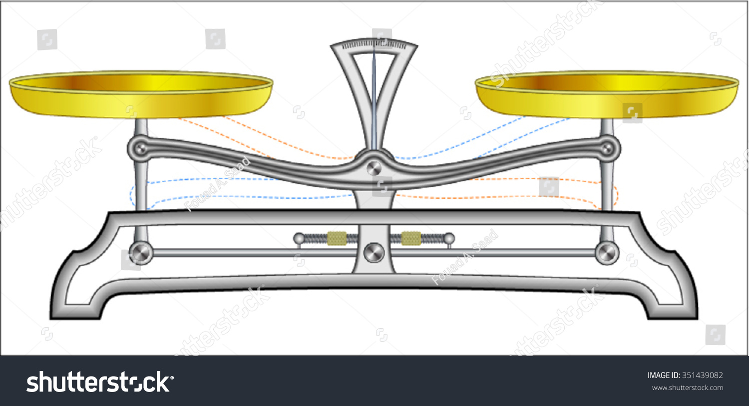 Roberval Balance Stock Vector Illustration 351439082 : Shutterstock