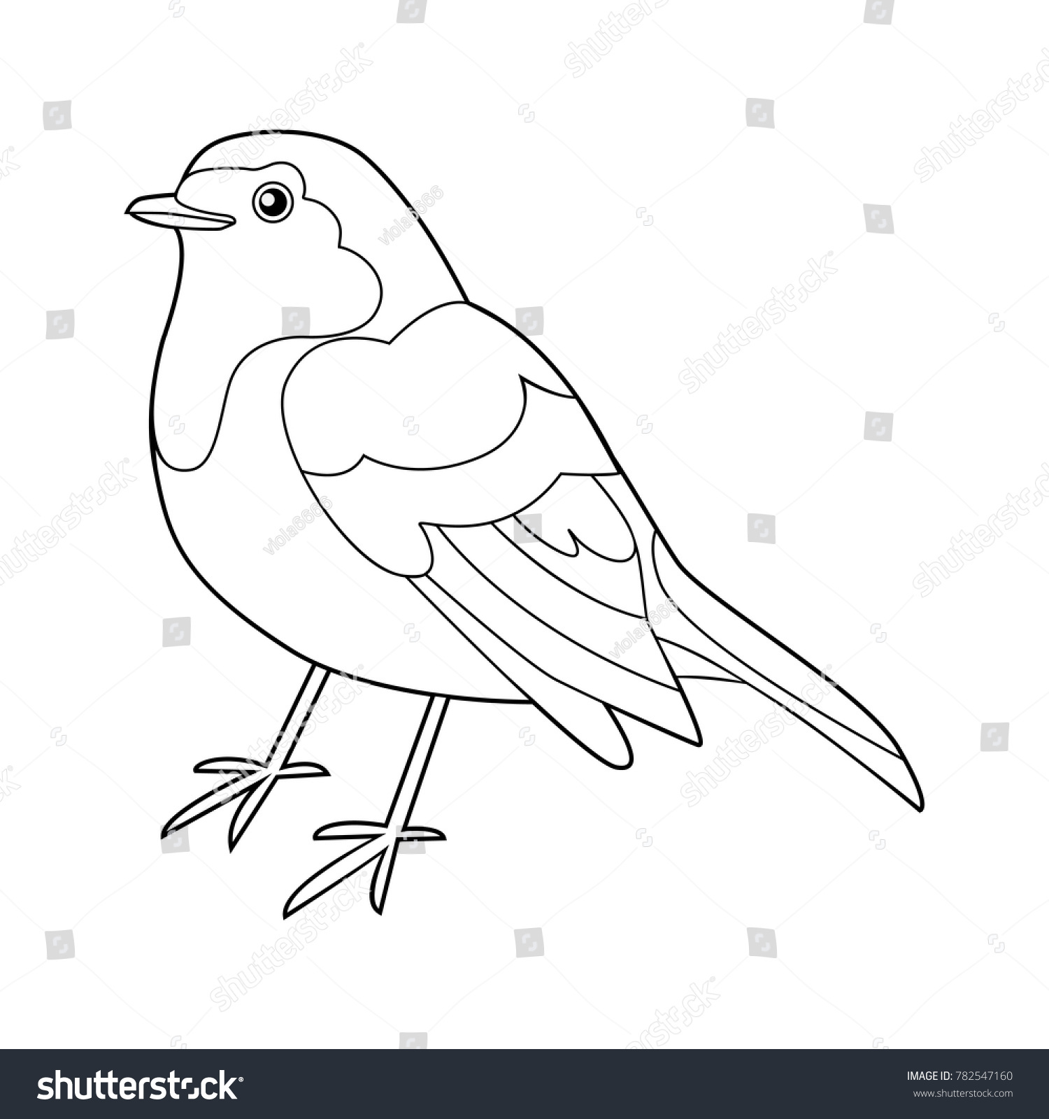 Robin Bird Outline Stock Vector (Royalty Free) 782547160 - Shutterstock