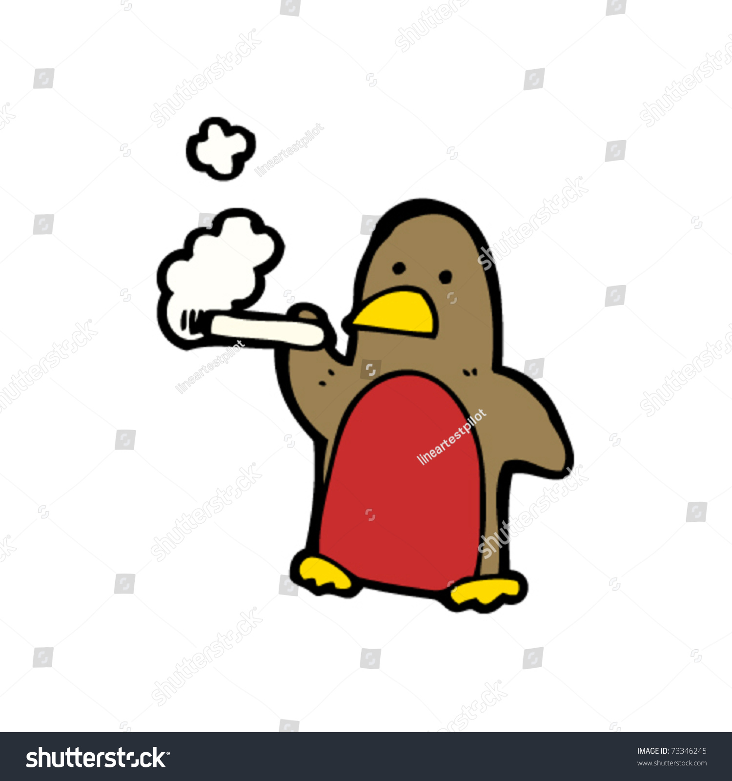 Robin Smoking Cartoon Stock Vector (Royalty Free) 73346245