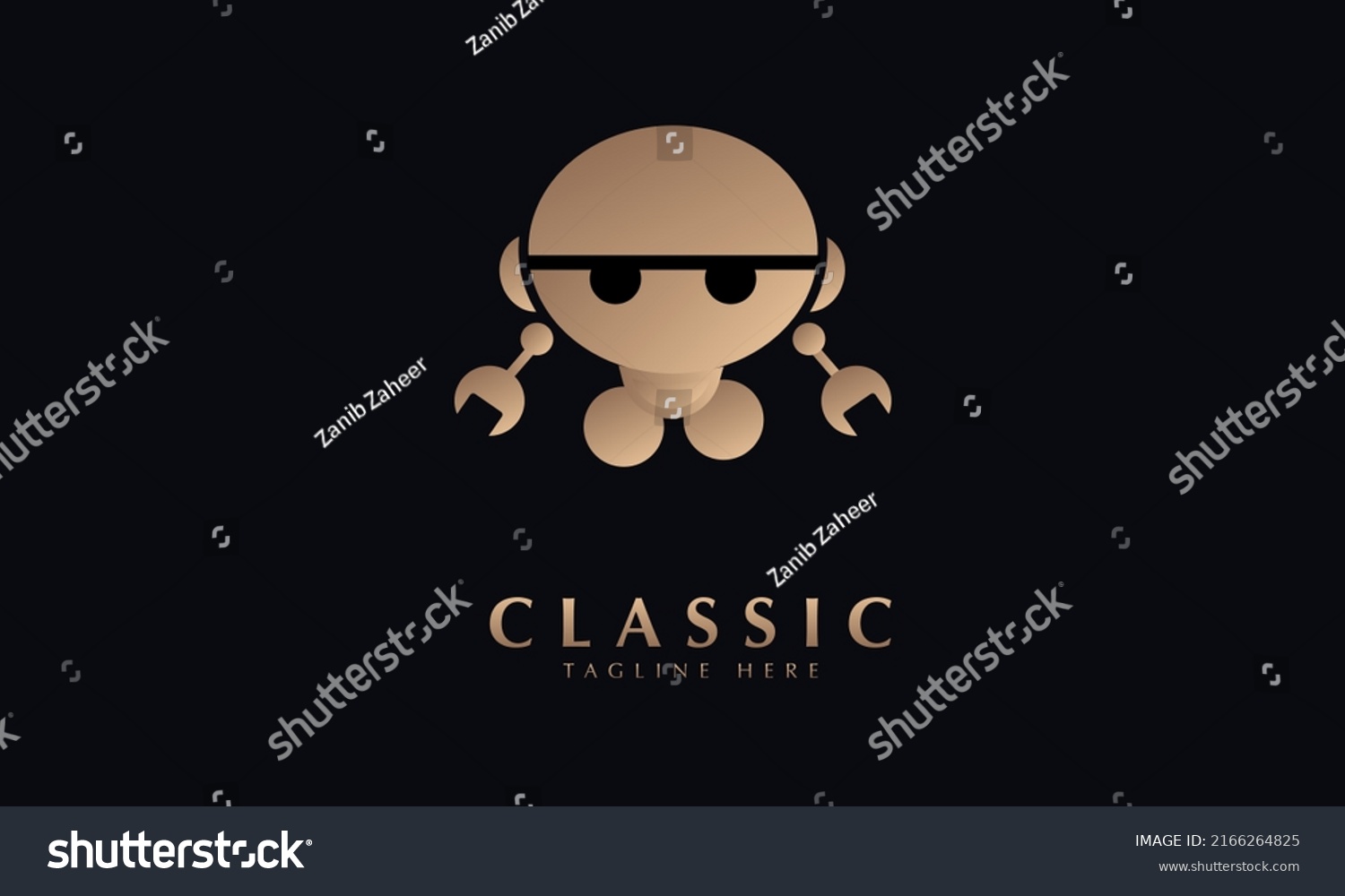 Robot Abstract Icon Silhouette Vector Monogram Stock Vector (Royalty ...