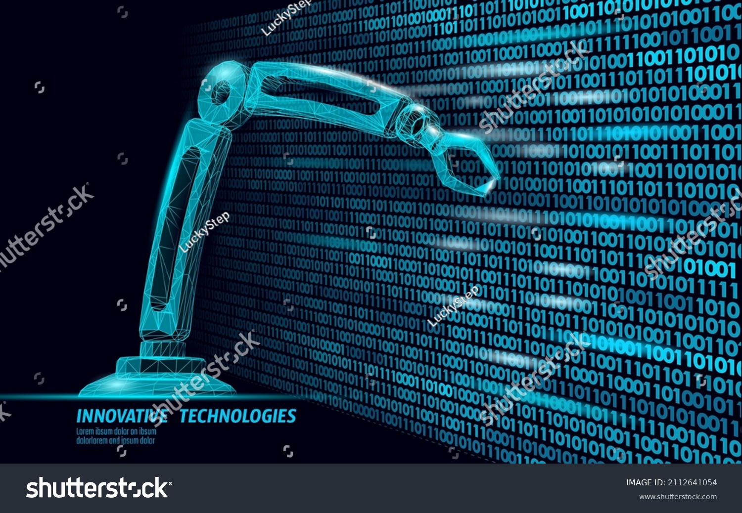 Robot Arm Low Poly Manipulator Part Stock Vector (Royalty Free) 2112641054