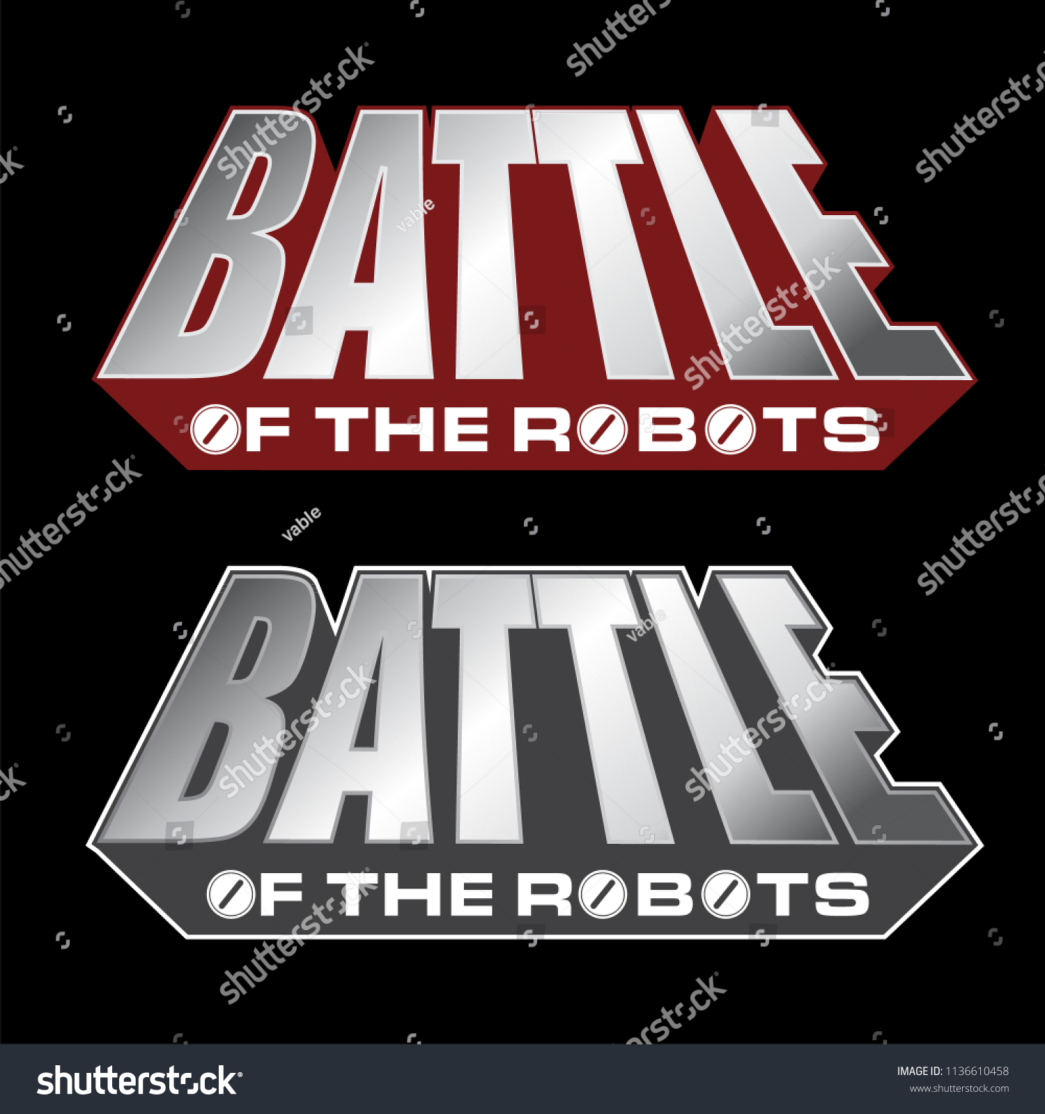 Robot Battle Logo Design Stock Vector (Royalty Free) 1136610458 ...