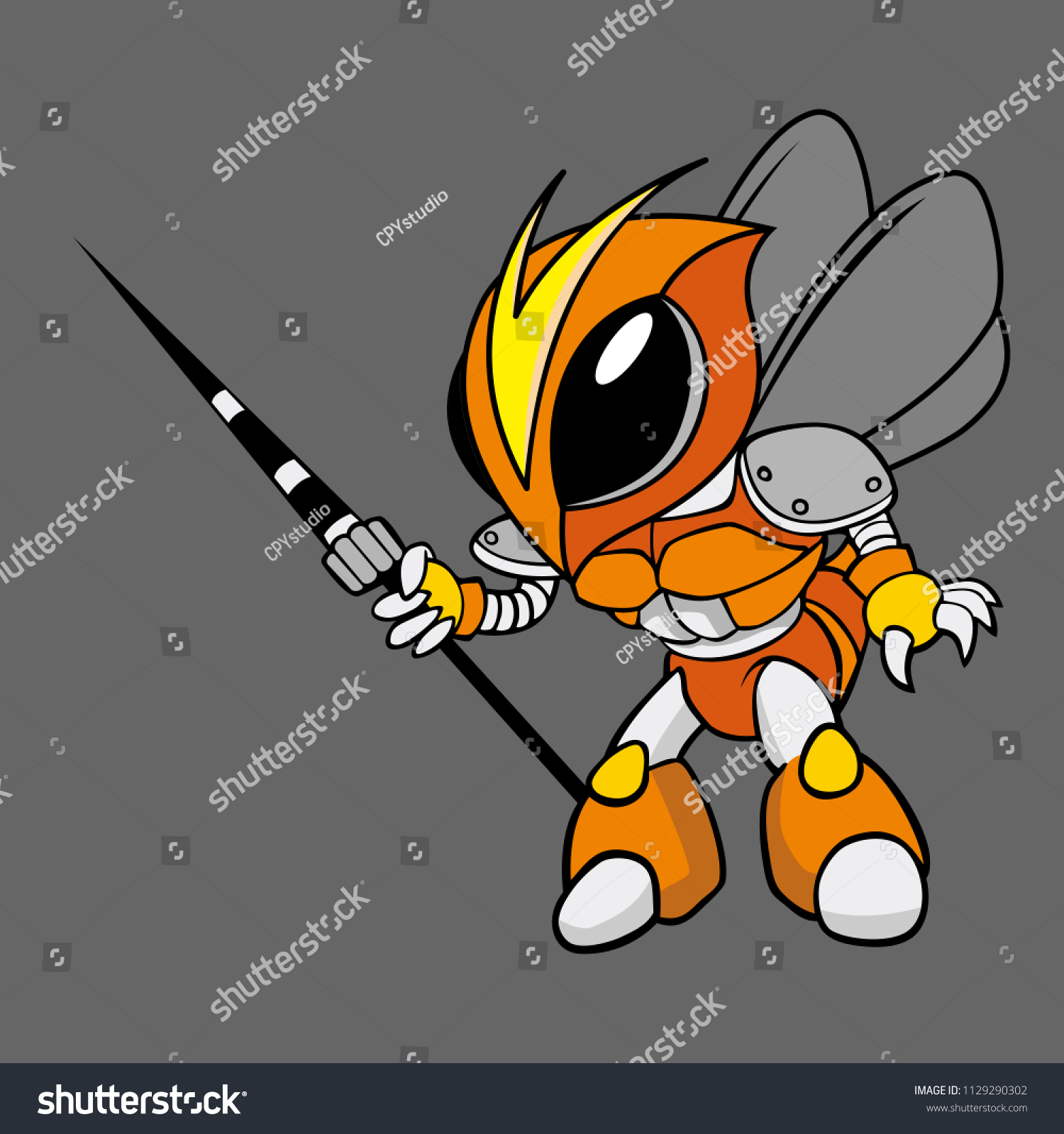 Robot Bee Mascot Characters Cartoon Stock Vector (Royalty Free) 1129290302