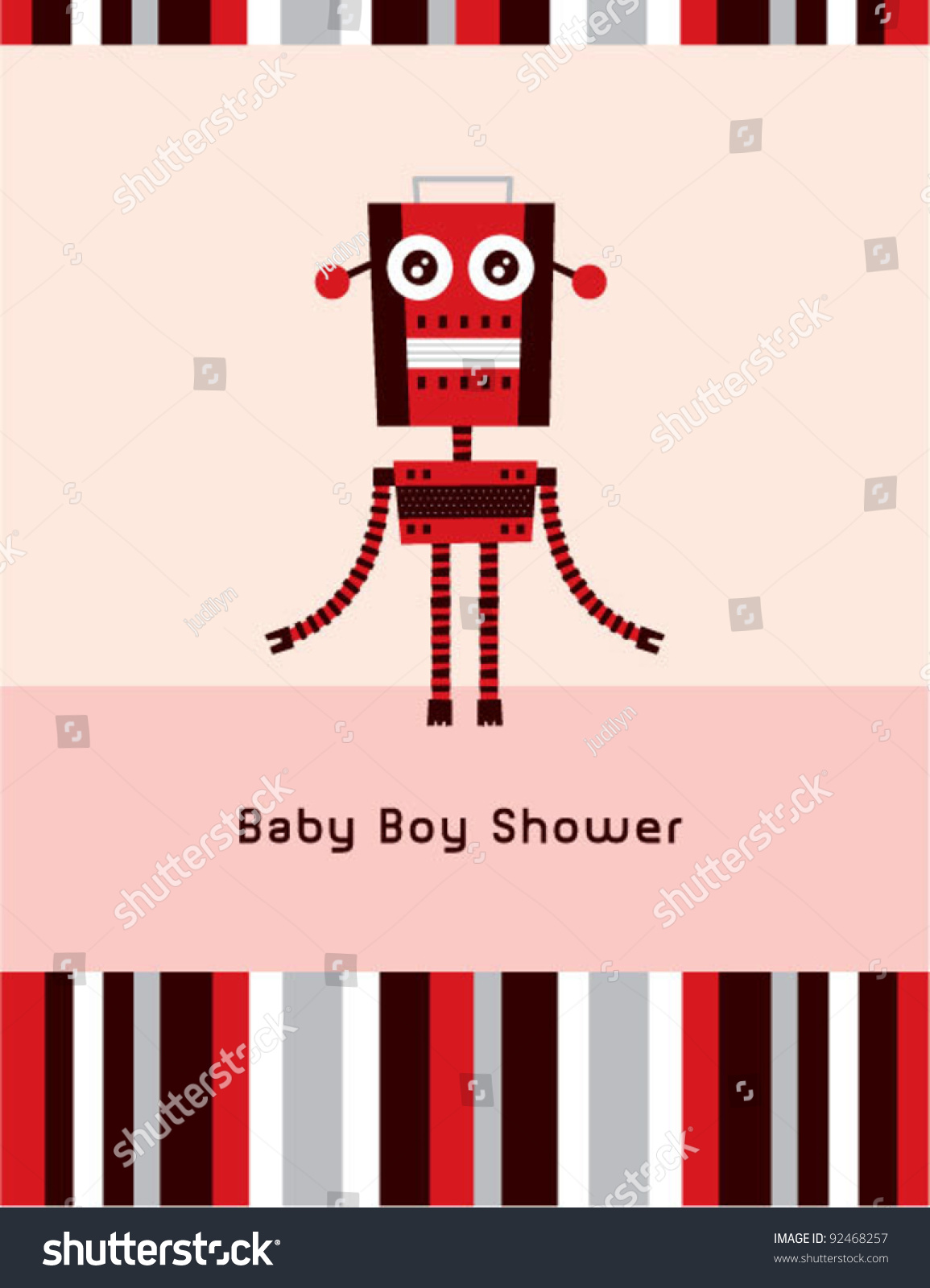 Robot Boy Shower Card Stock Vector (Royalty Free) 92468257