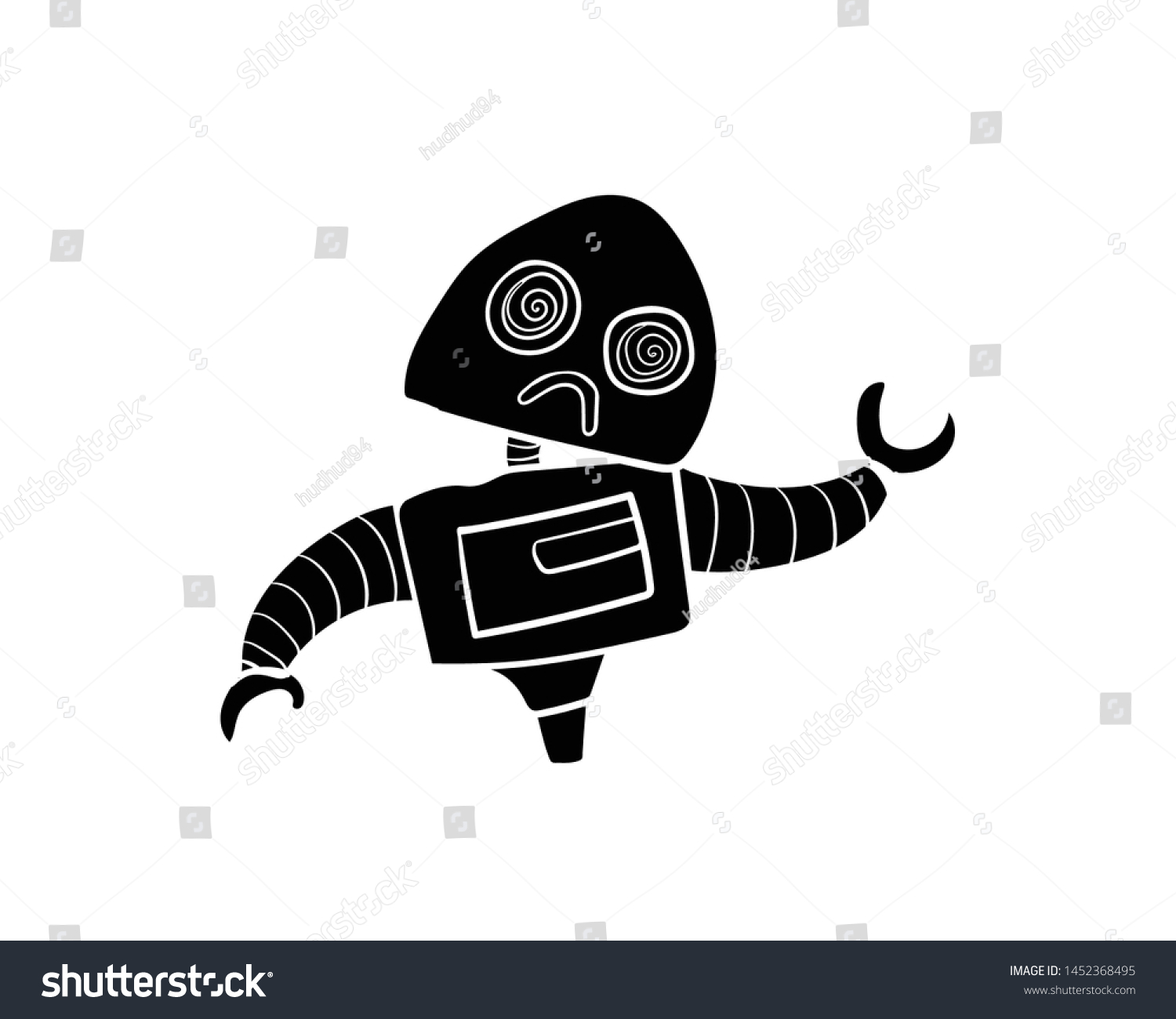 Robot Broken Vector Hand Drawing Stock Vector (Royalty Free) 1452368495