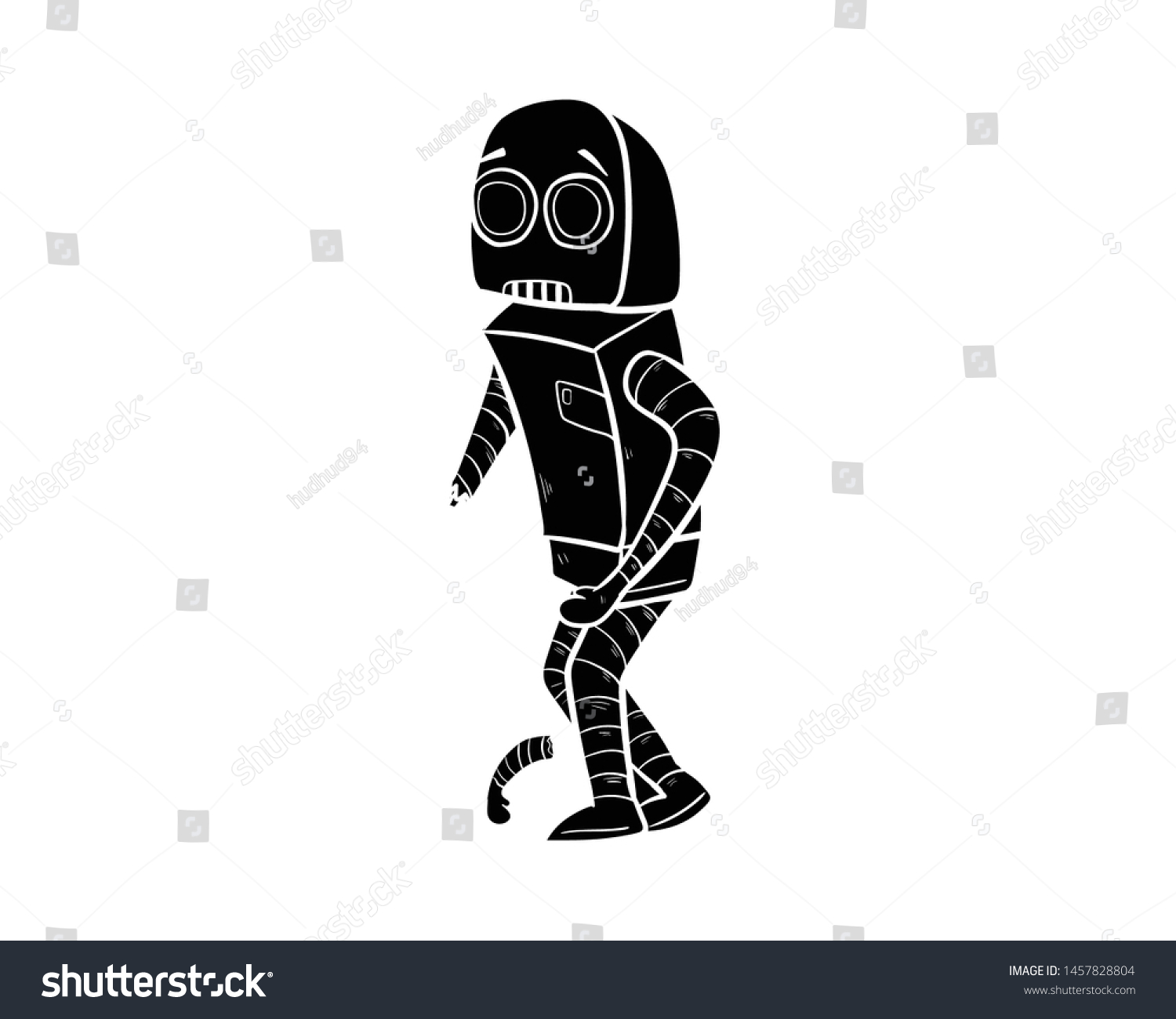 Robot Broken Vector Hand Drawing 库存矢量图（免版税）1457828804 | Shutterstock