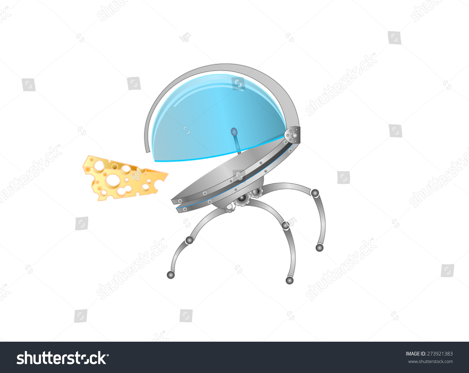 Robot Chasing Cheese Vector Illustration Stock Vector (Royalty Free ...