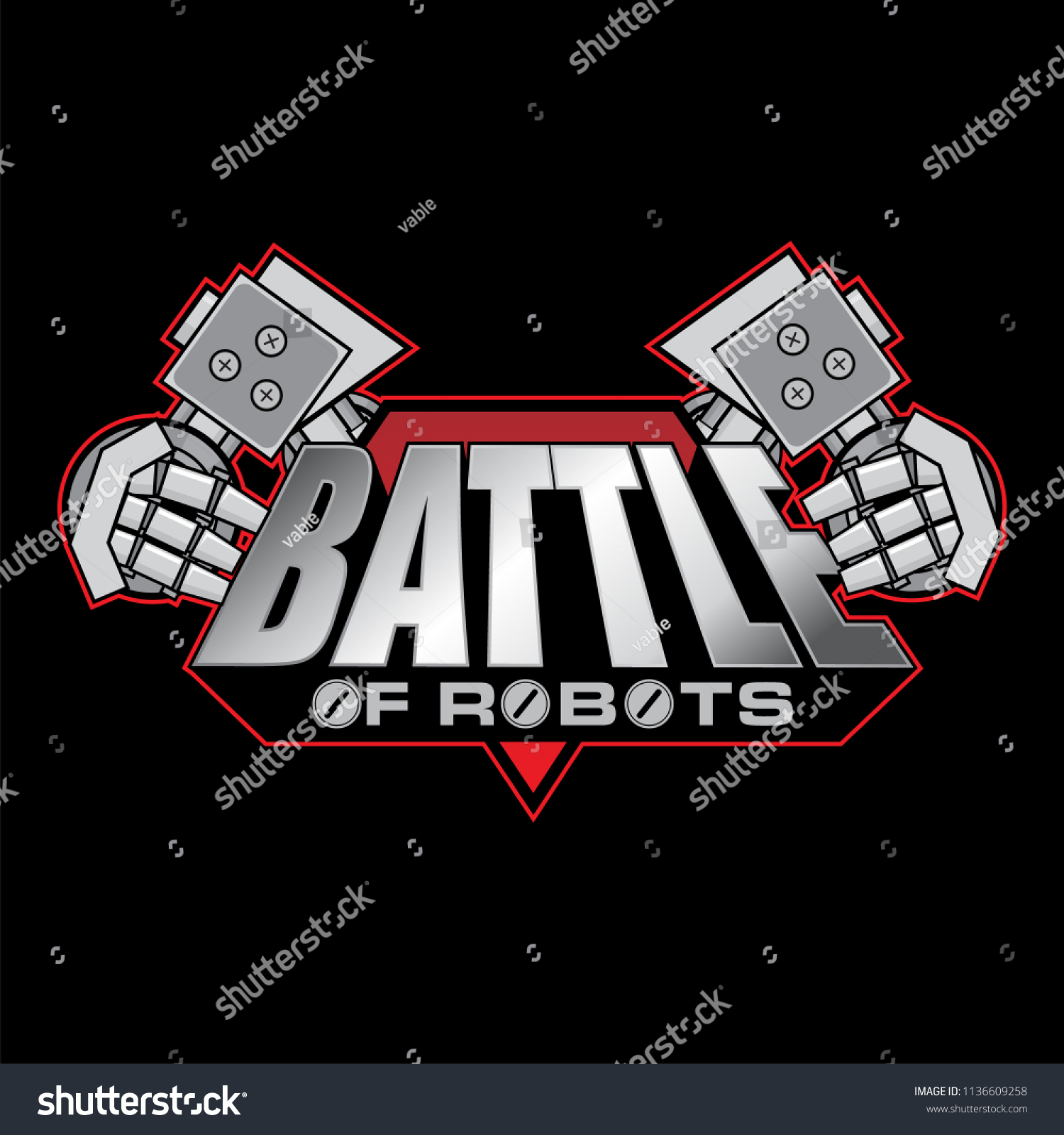Robot Competition Logo Design Stock Vector (Royalty Free) 1136609258 ...
