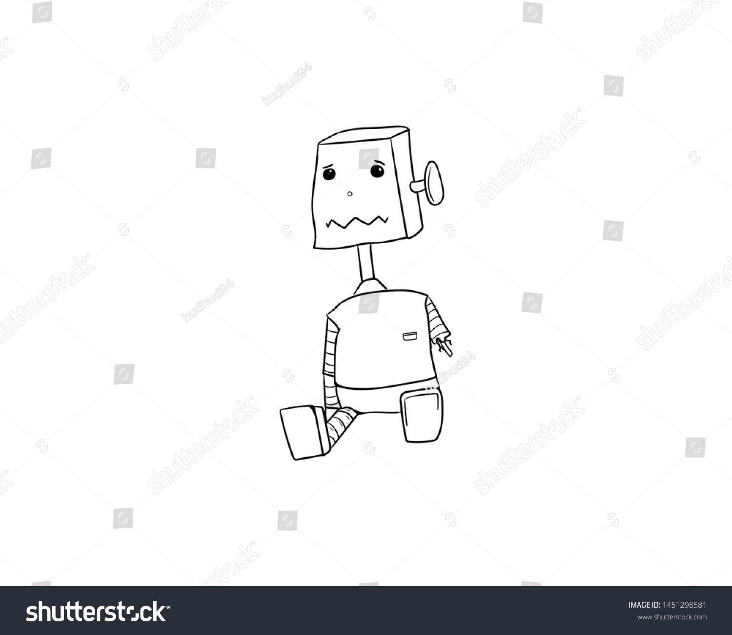 Robot Doodle Broken Vector Hand Drawing Stock Vector (Royalty Free ...