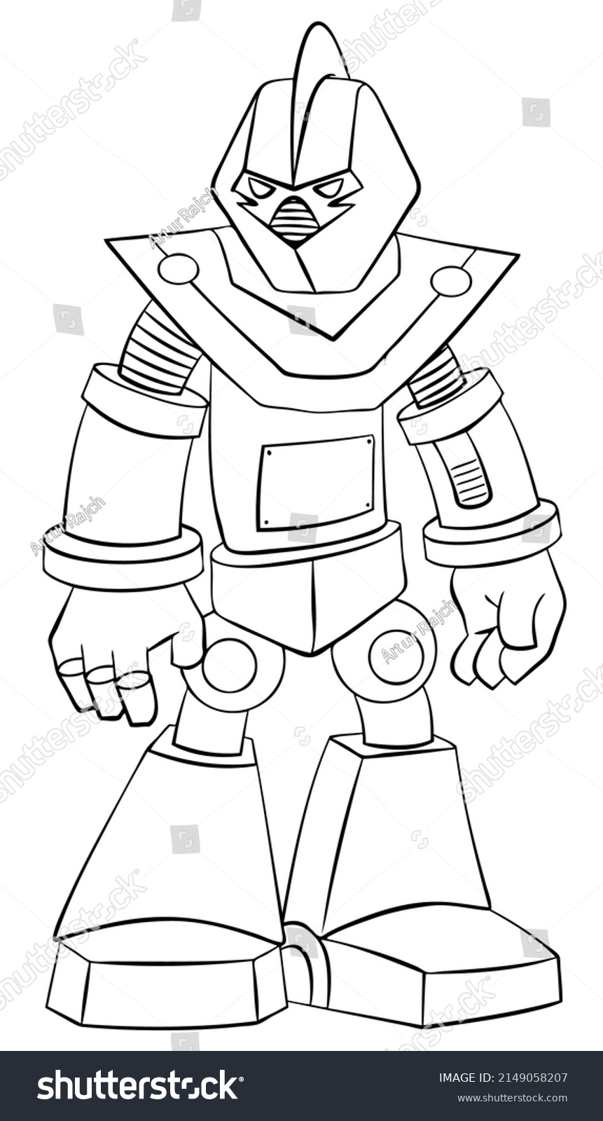 Robot Element Coloring Page Cartoon Style Stock Vector (Royalty Free ...