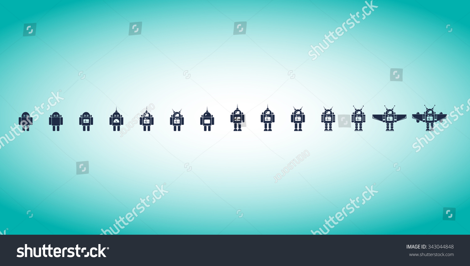 Robot Evolution Icon Set Vector Illustration Stock Vector (Royalty Free ...