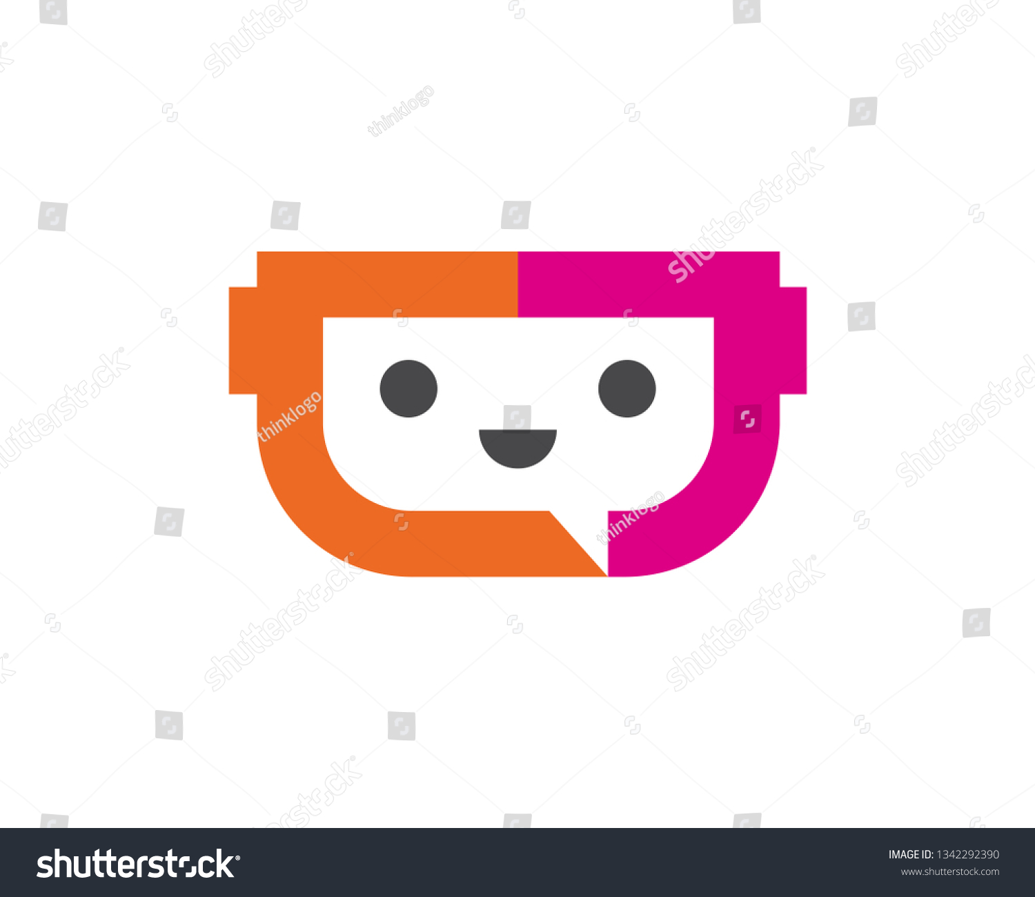 Robot Face Logo Template Icon Symbol Stock Vector (Royalty Free ...