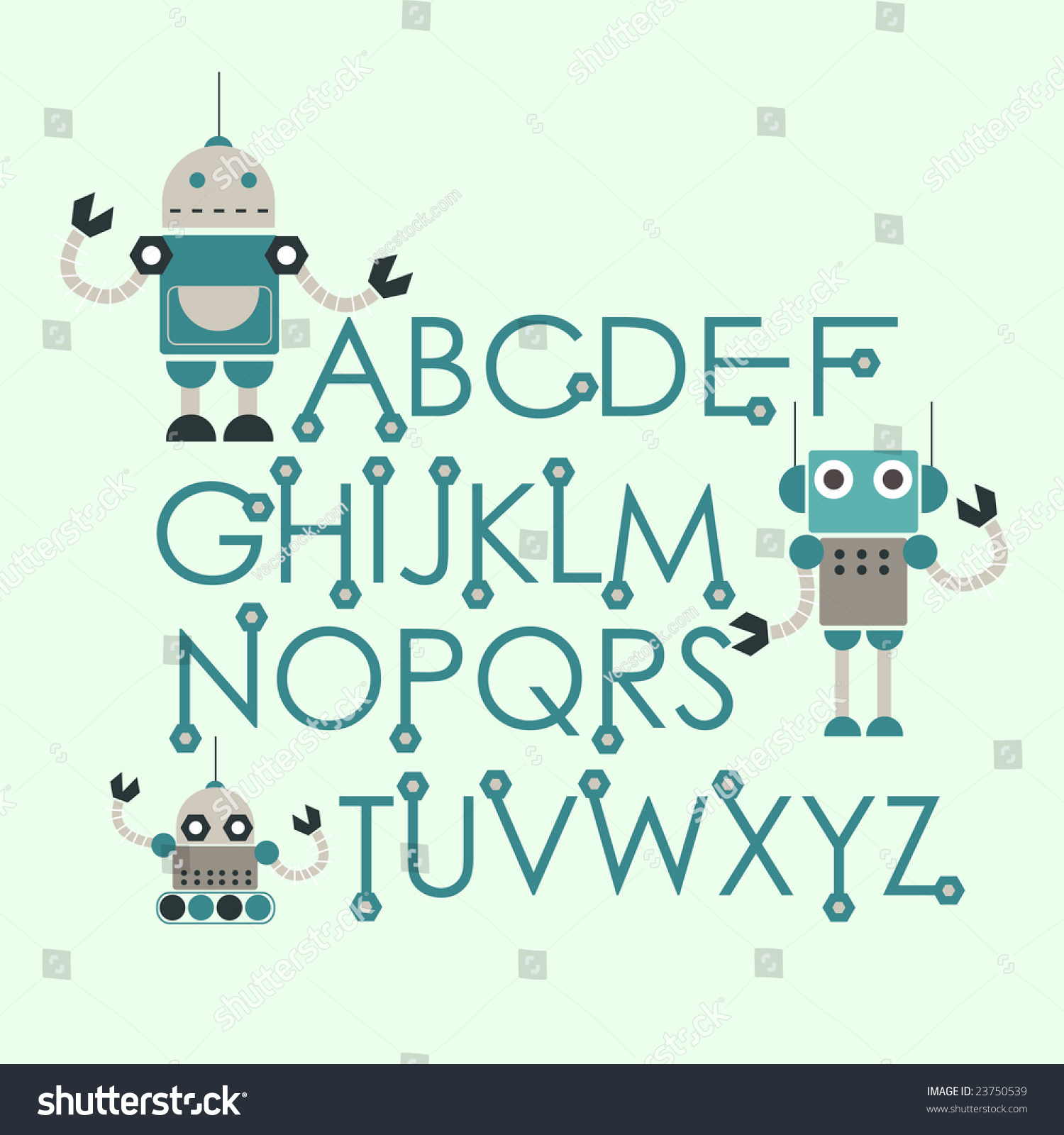 Robot Font Set: เวกเตอร์สต็อก (ปลอดค่าลิขสิทธิ์) 23750539 | Shutterstock