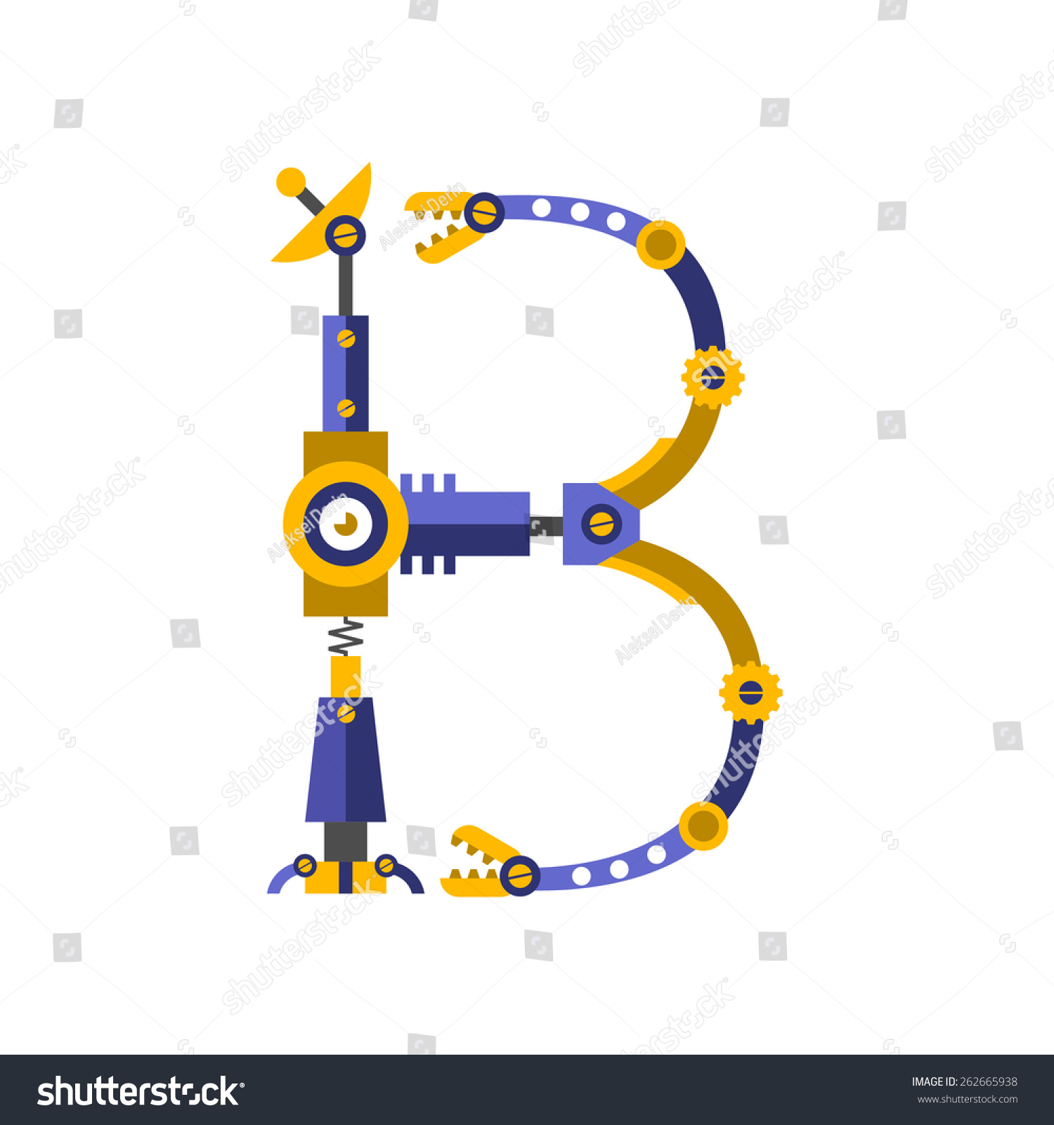 Robot Font Vector Letter B 库存矢量图（免版税）262665938 | Shutterstock