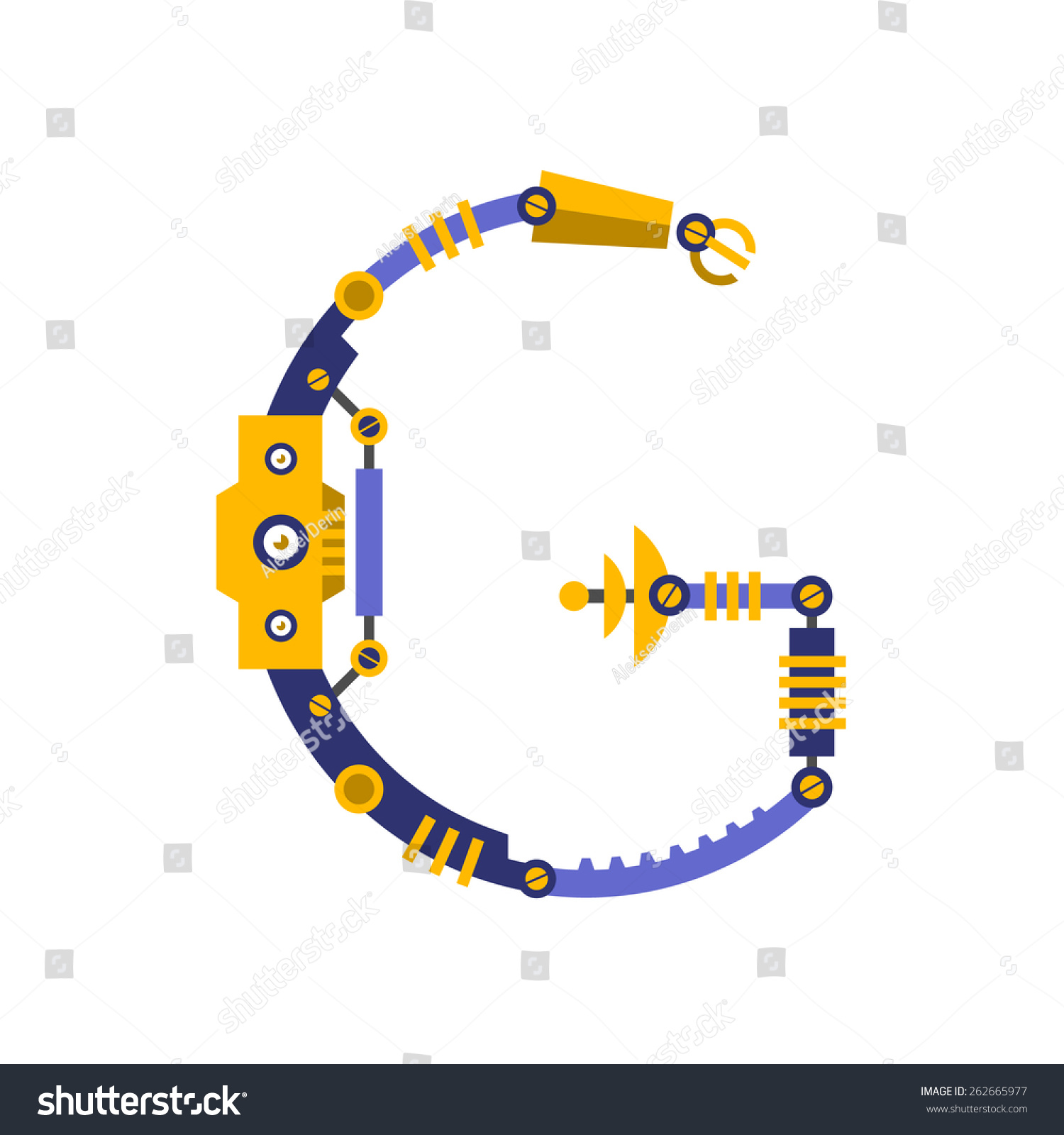 Robot Font Vector Letter G Stock Vector (Royalty Free) 262665977 ...