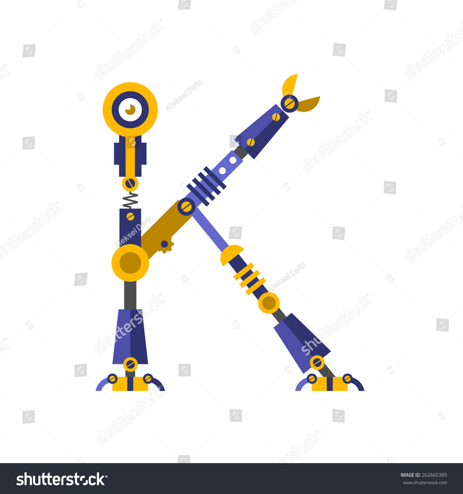 Robot Font Vector Letter K Stock Vector (Royalty Free) 262665389