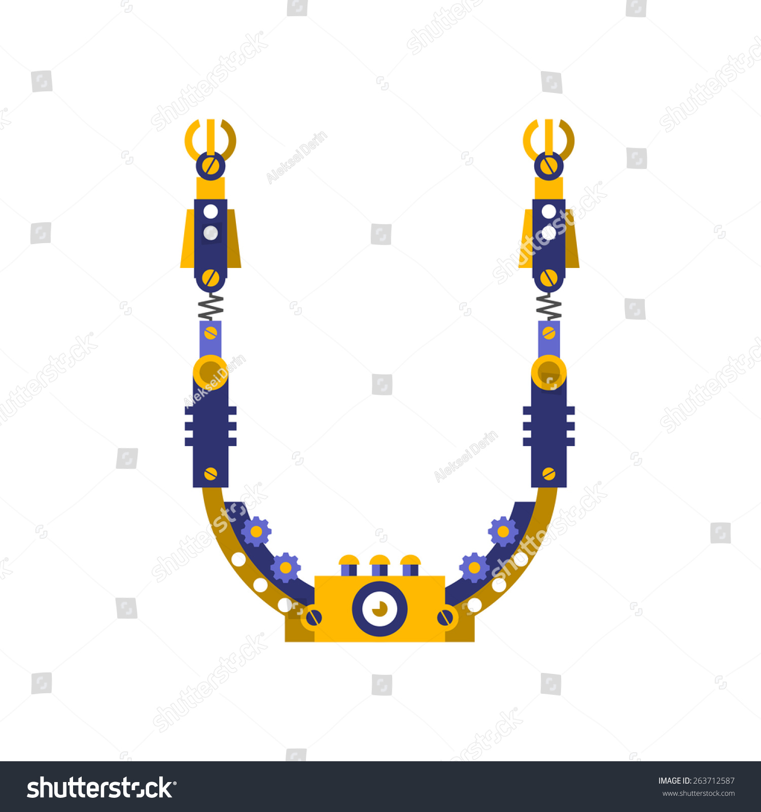 Robot Font Vector Letter U Stock Vector (Royalty Free) 263712587