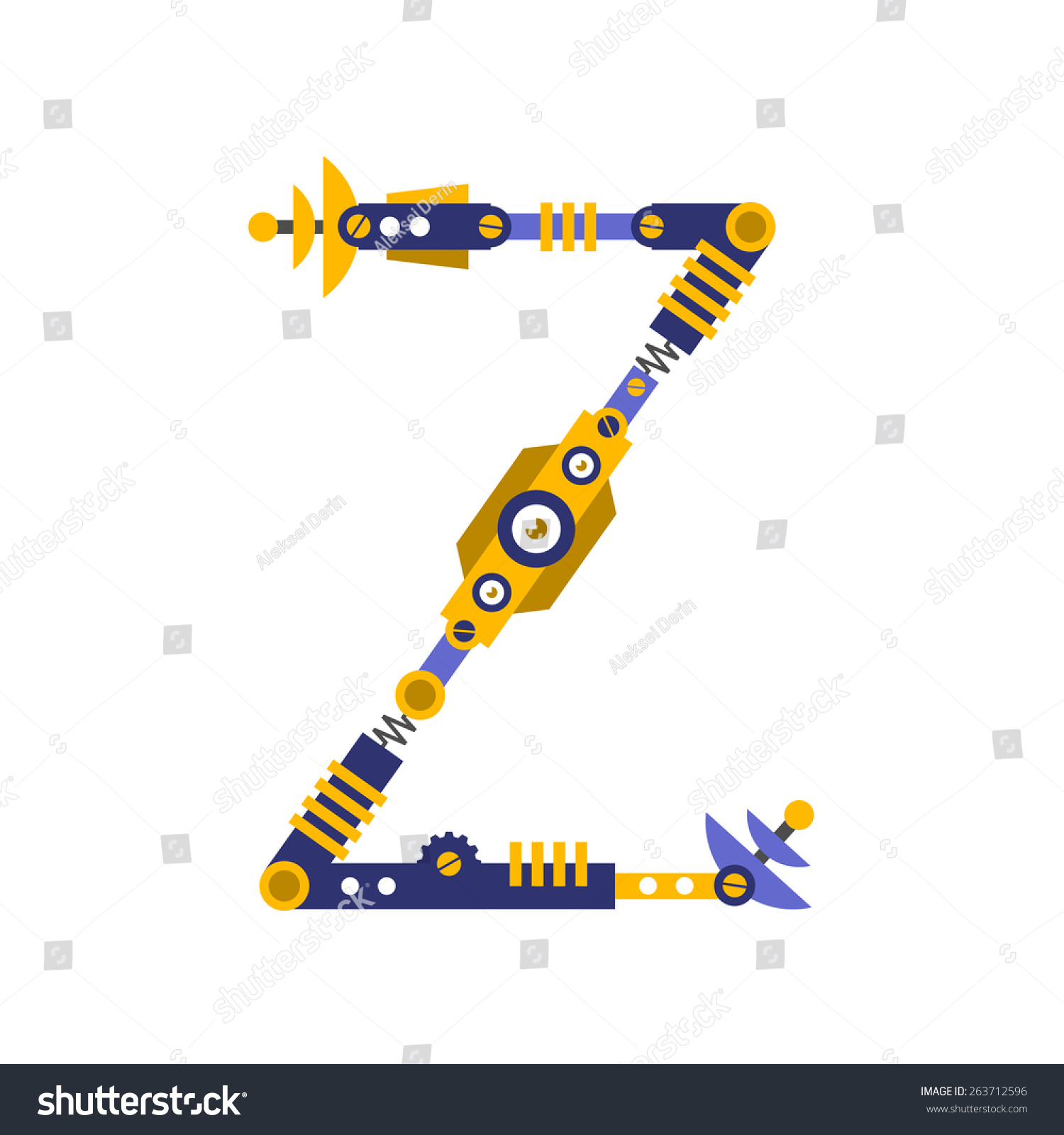 Robot Font Vector Letter Z Stock Vector (Royalty Free) 263712596 ...